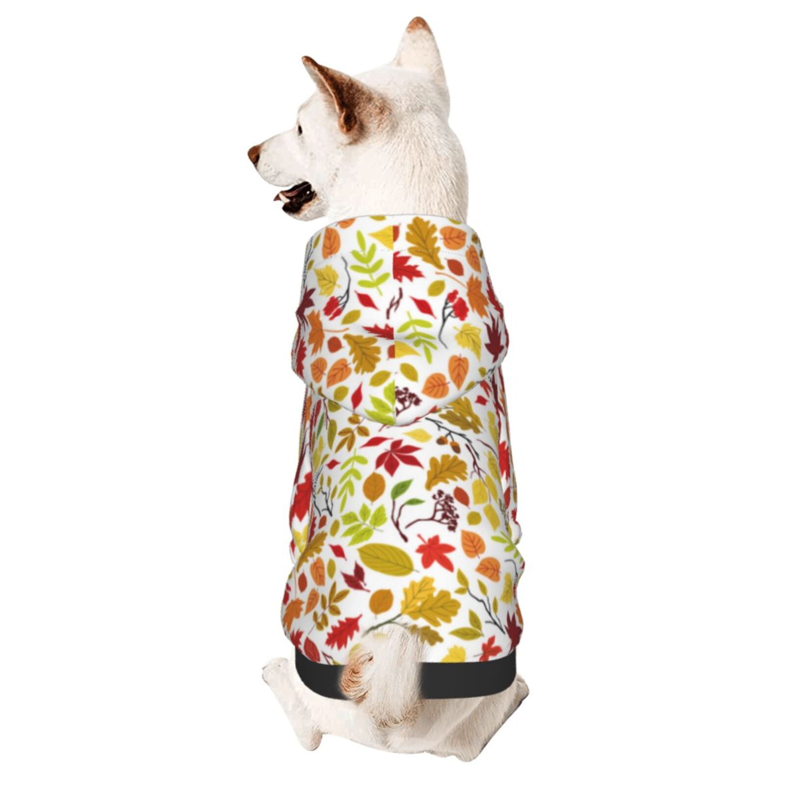 Cauagu Colorful Leaves Pattern Winter Pet Hoodie Sweatshirts- Dog ...