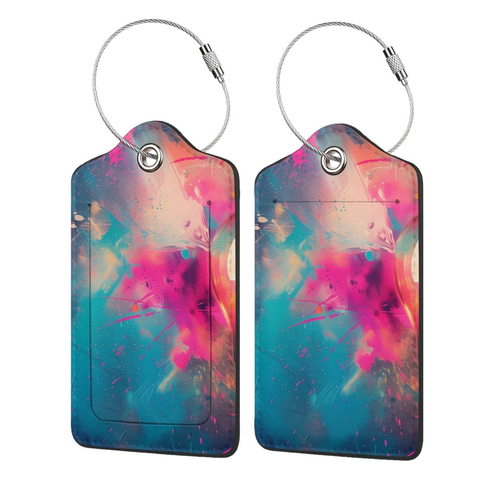 Cauagu Colorful Lightbulb Abstract Pattern Luggage Tags,Leather Luggage ...