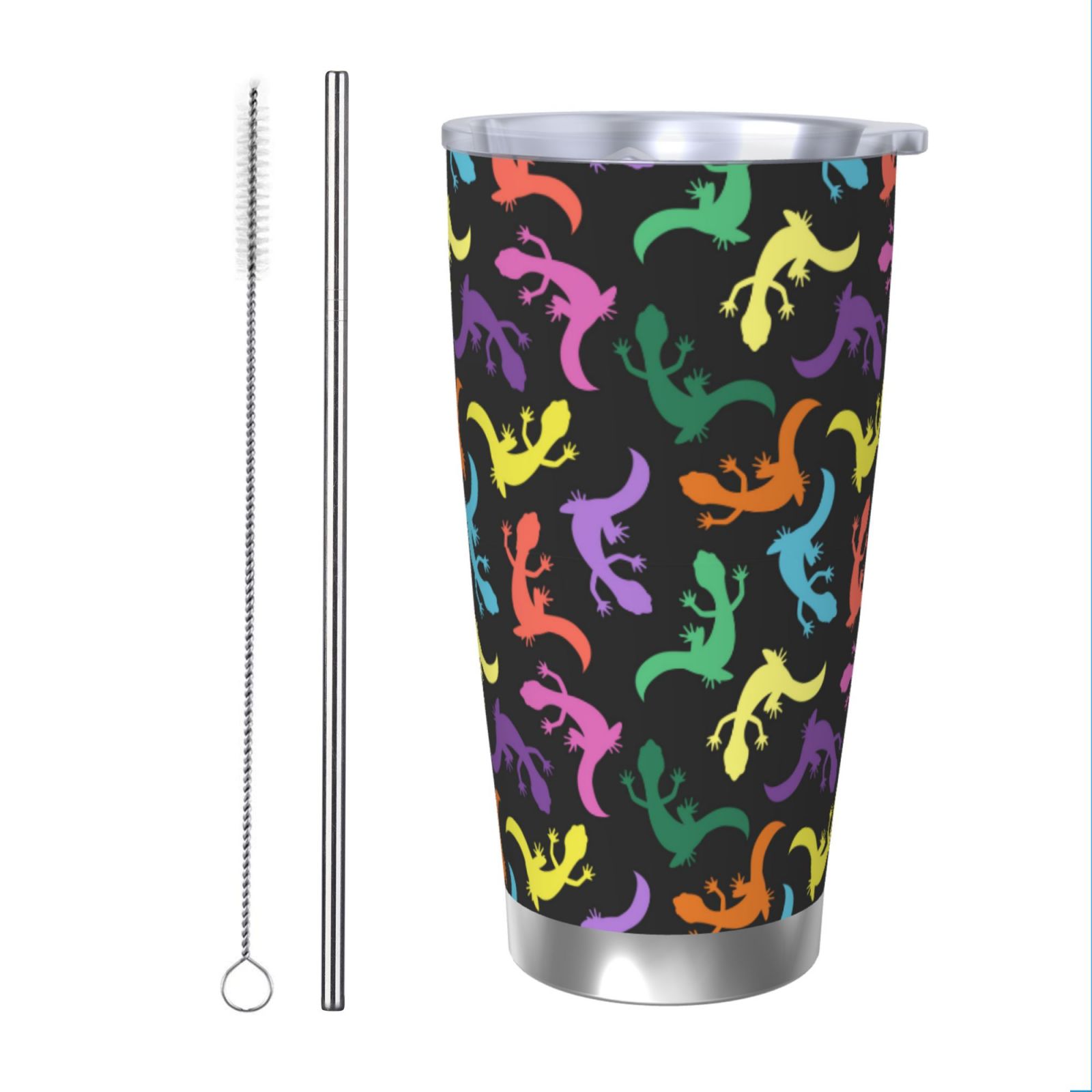 Cauagu Colorful Lizards Pattern 20oz Tumbler,Stainless Steel Vacuum ...