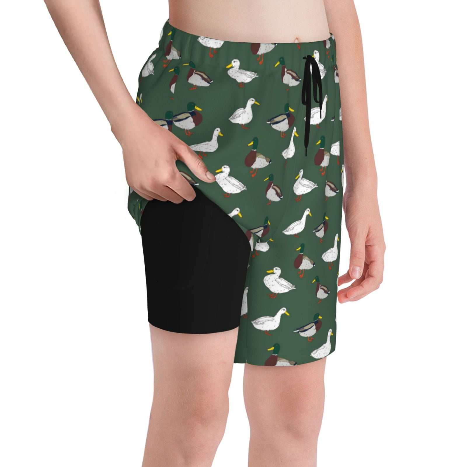 Cauagu Colorful Mallard Duck Print Swim Trunks for Men,Youth Boys Swim ...