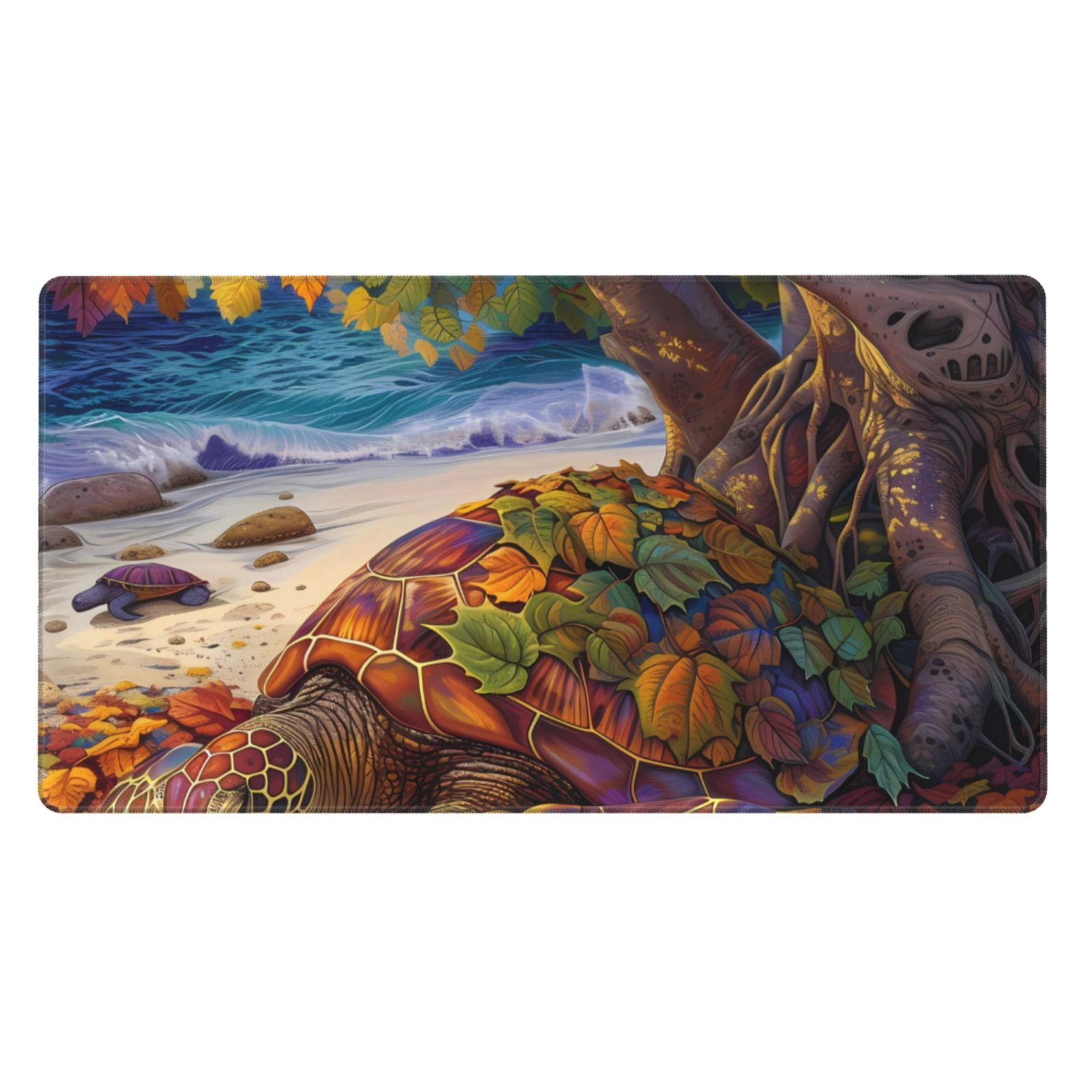 Cauagu Colorful Maple Leaf Beach Turtle for Large Mouse Pad,XXL ...