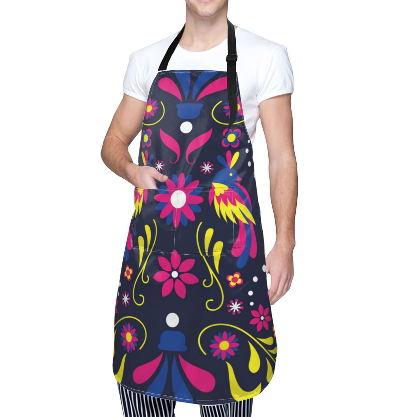 Cauagu Colorful Mexican Aprons with Pockets,Waterproof Apron for Women ...
