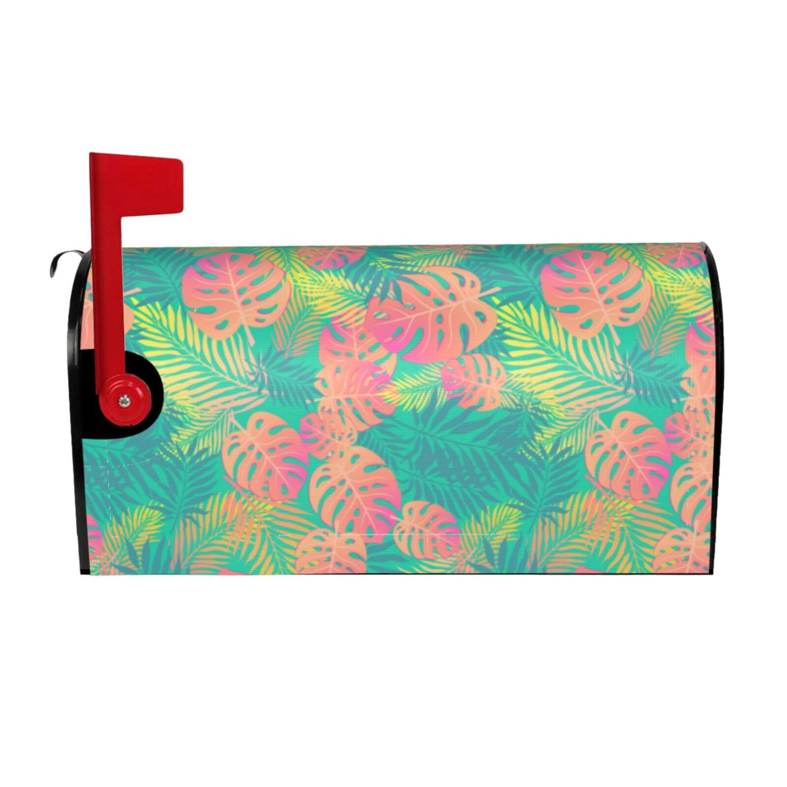Cauagu Colorful Palm Leaves Pattern Magnetic Mailbox Covers, Mailbox ...
