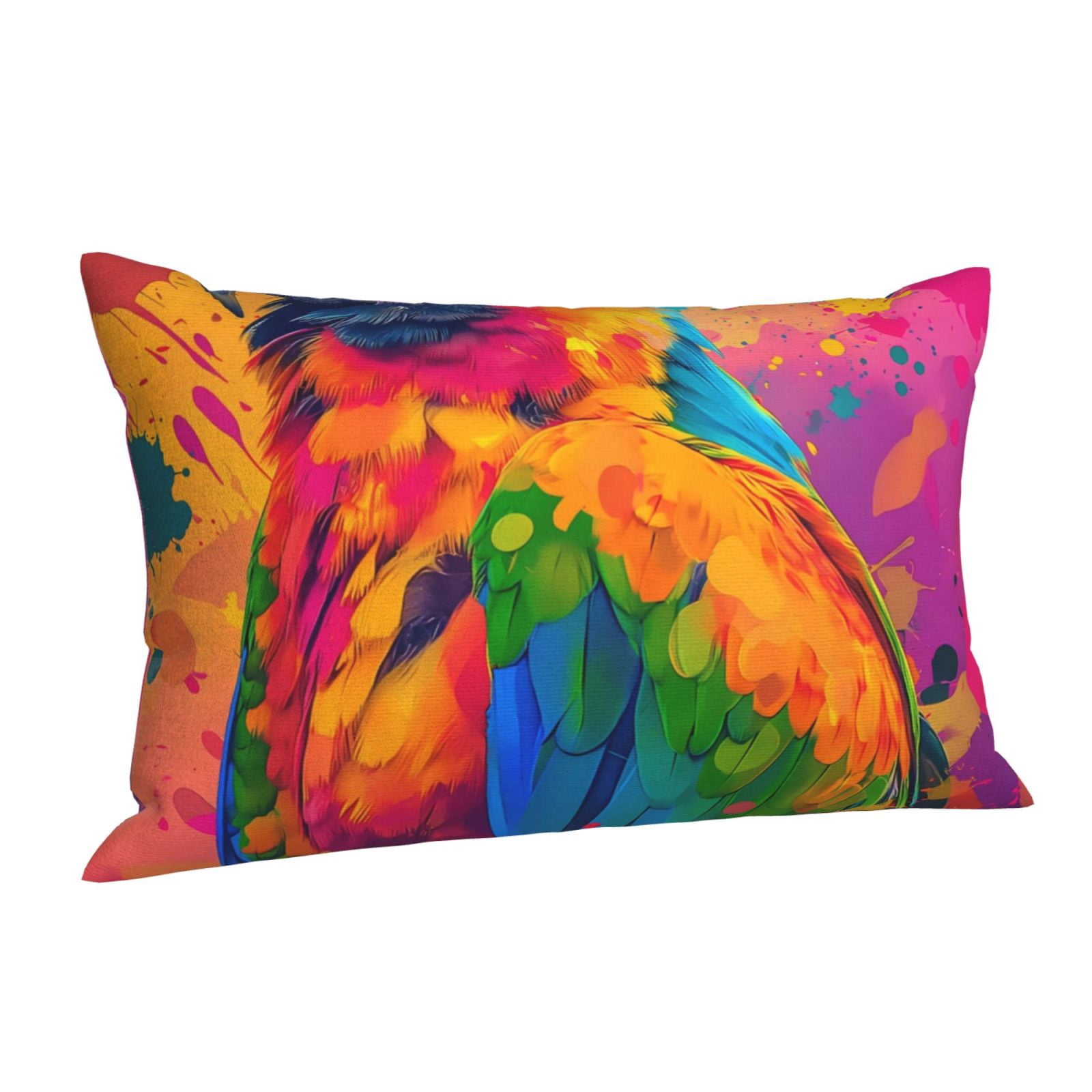 Cauagu Colorful Parrot Jungle Dream A Print Pillow Covers with Envelope ...