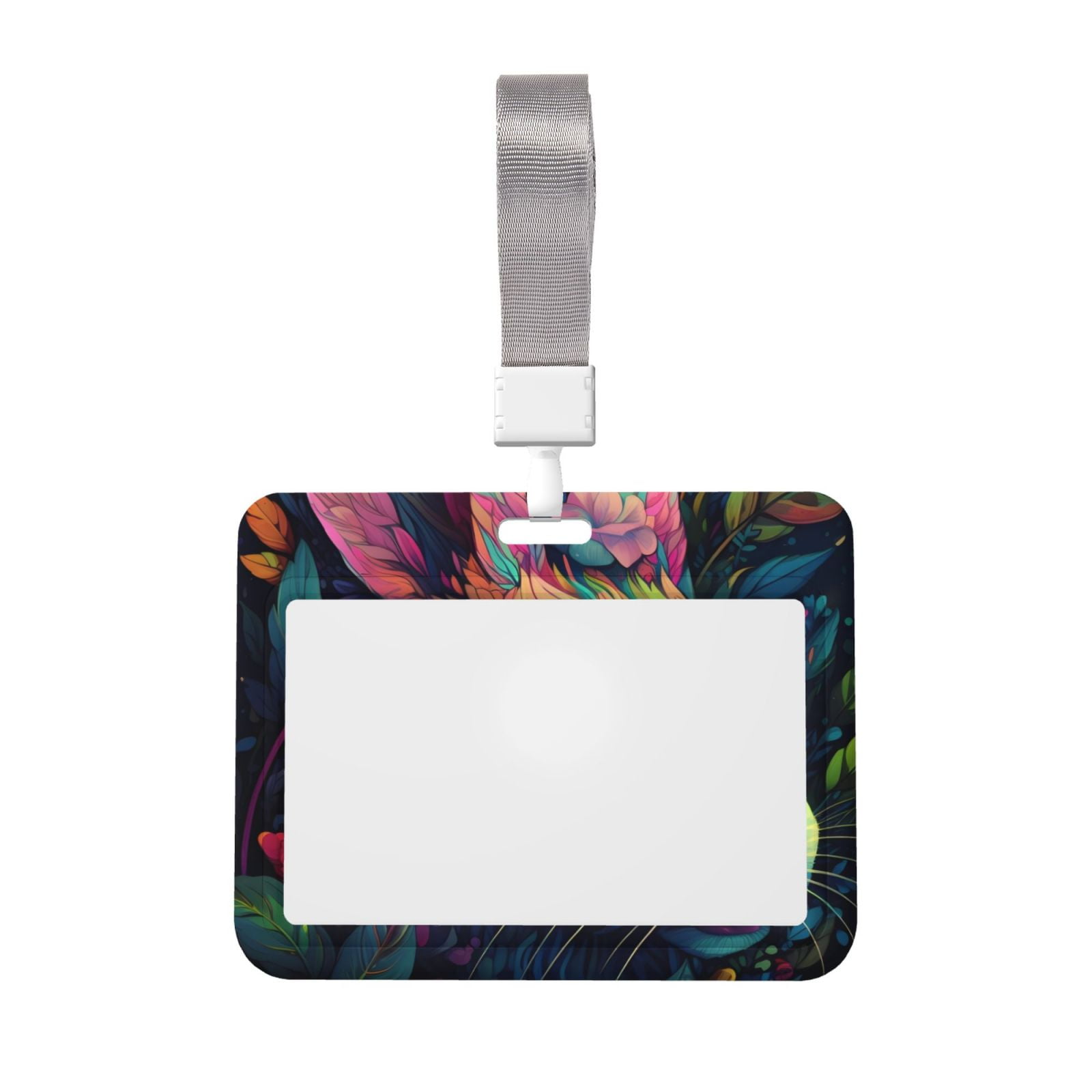 Cauagu Colorful Patterned Rabbit for ID Badge Holder,Badge Holder with ...