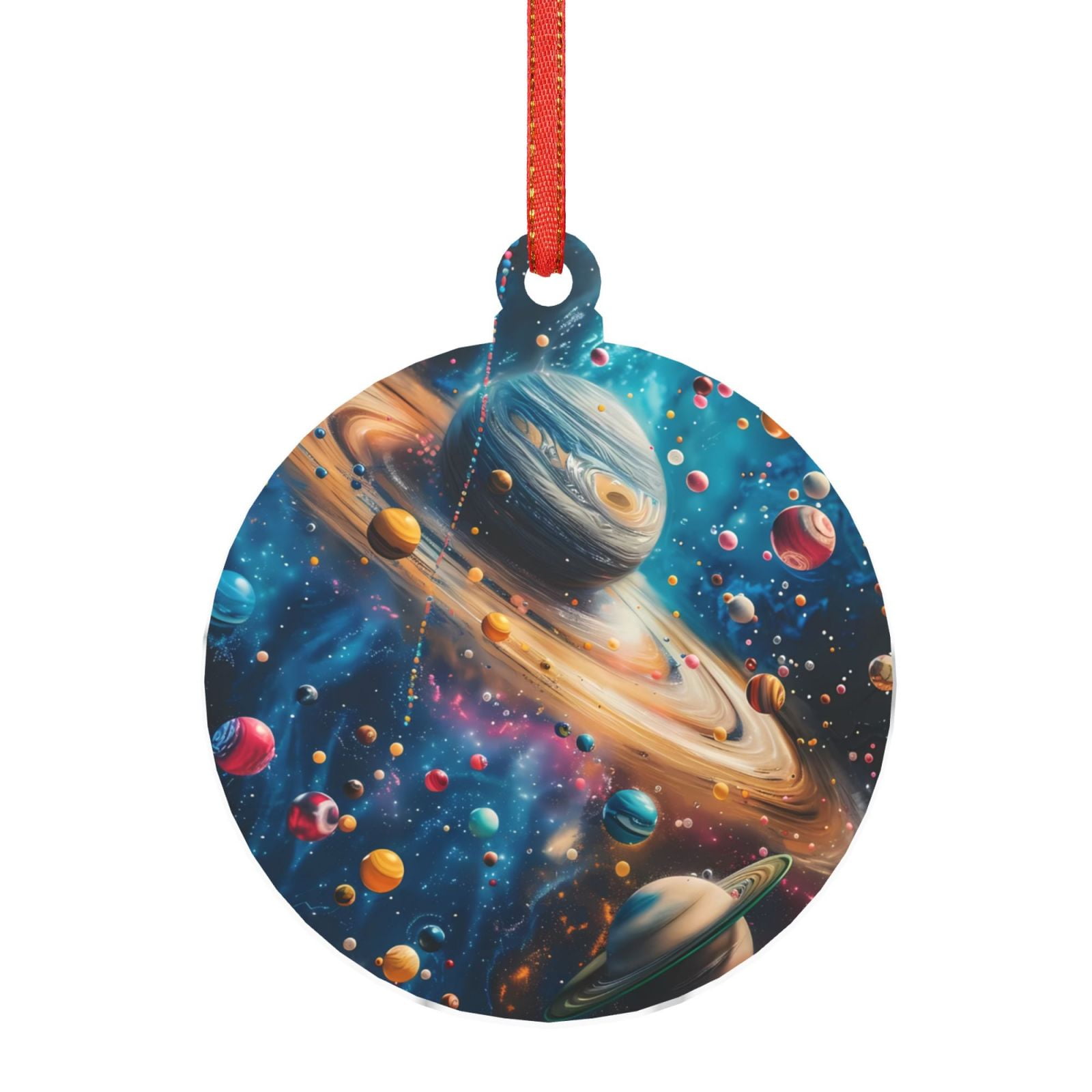Cauagu Colorful Planet Universe Pattern Acrylic Christmas Pendant,1 ...