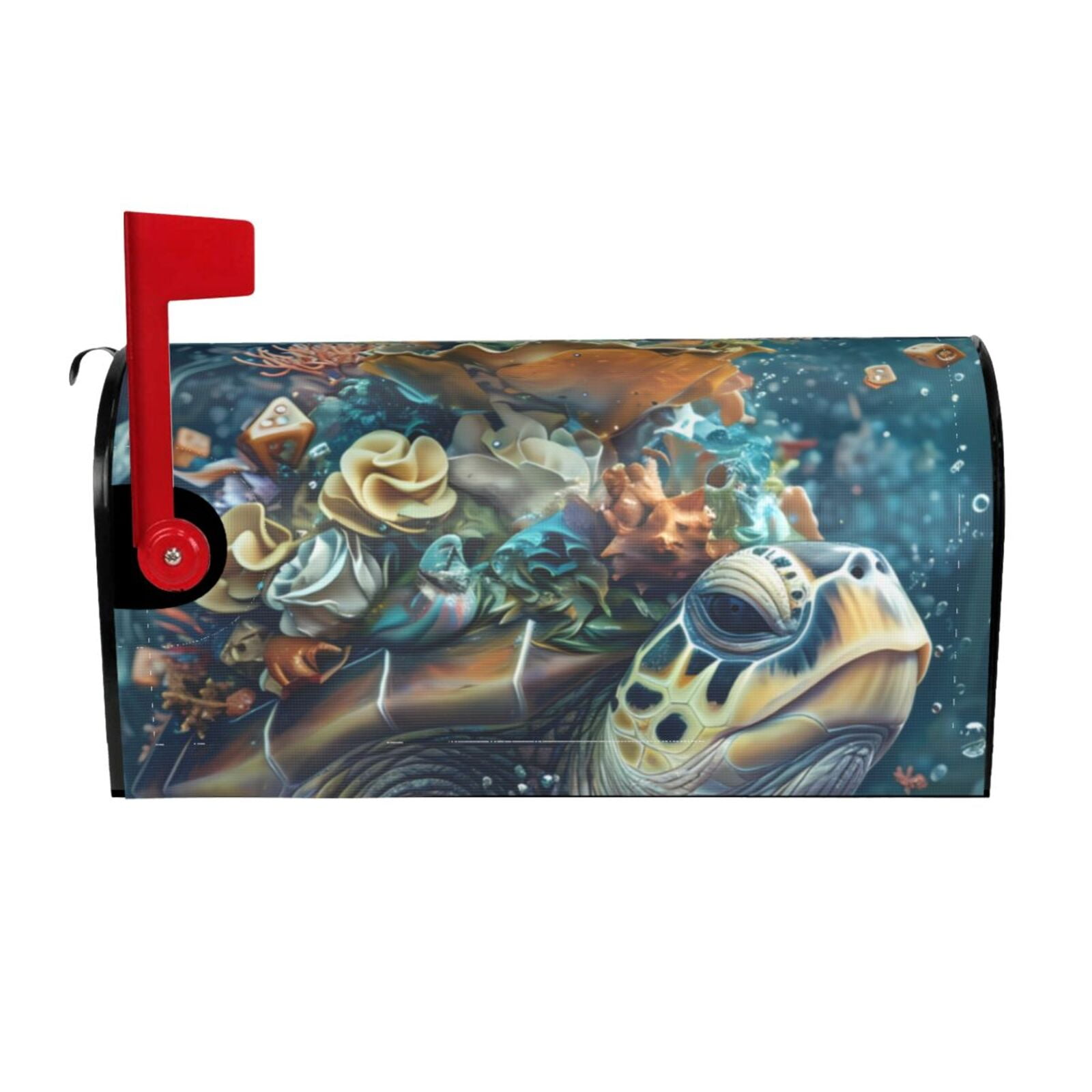 Cauagu Colorful Plant Turtle Pattern Magnetic Mailbox Covers, Mailbox ...