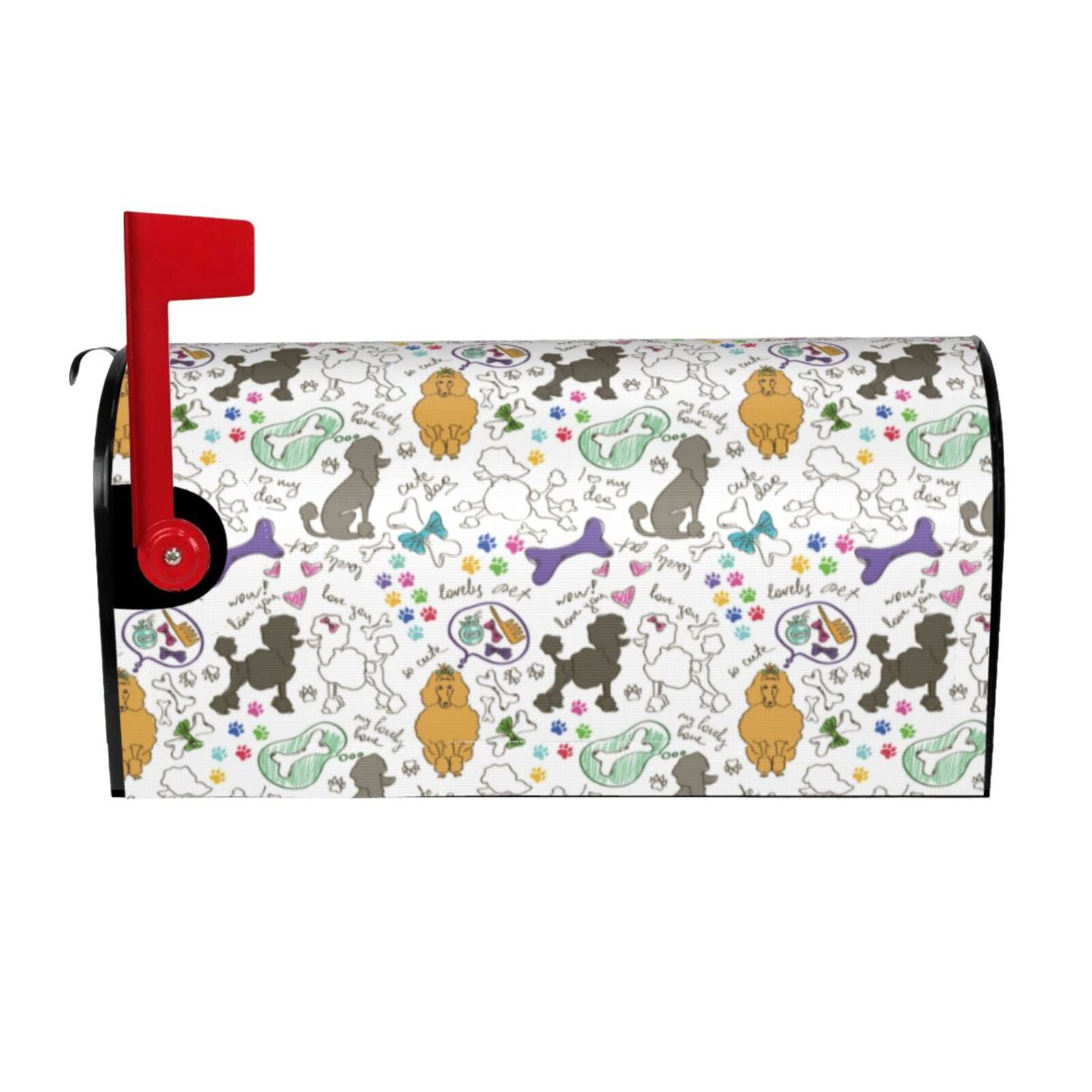 Cauagu Colorful Poodle Dog Pattern Magnetic Mailbox Covers, Mailbox ...