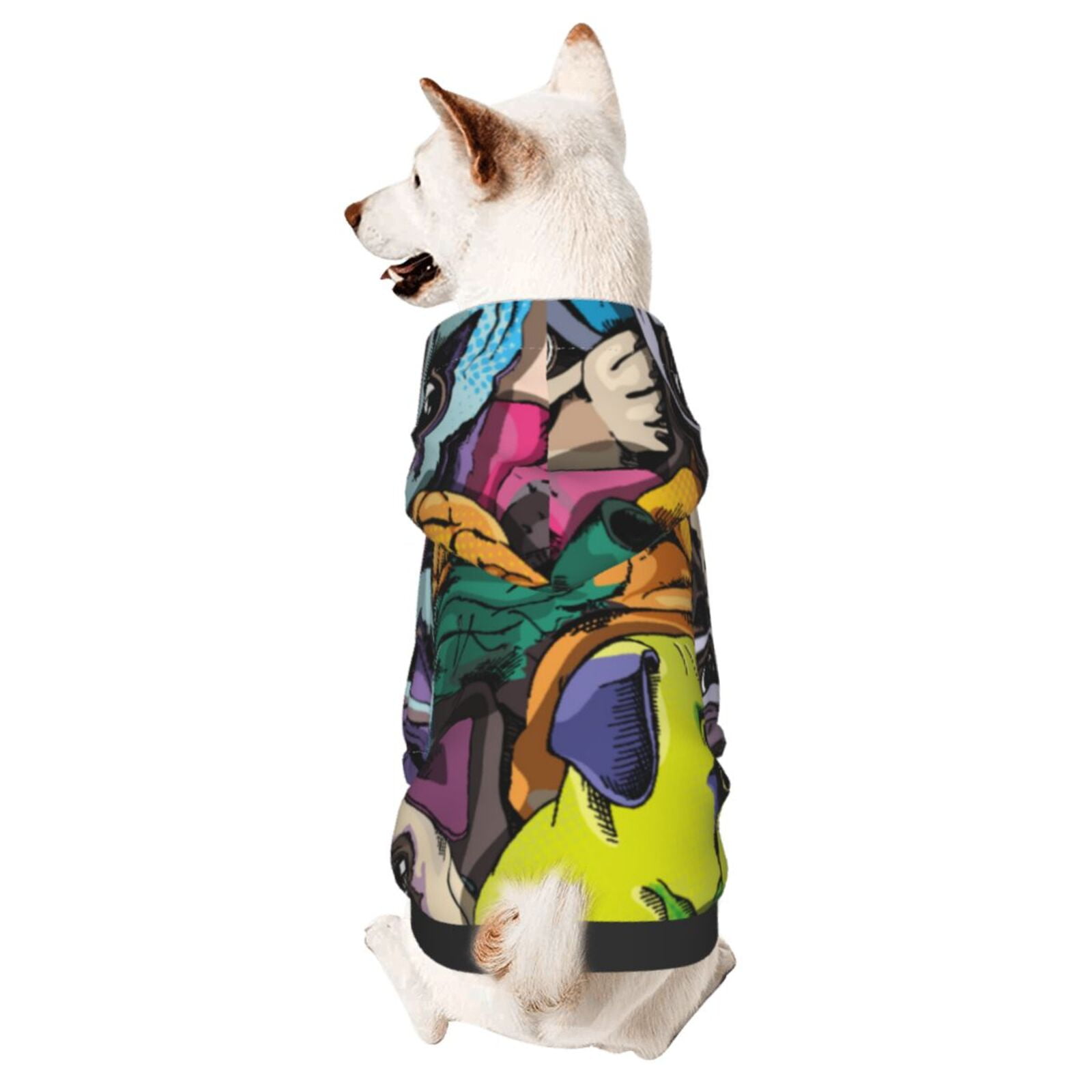 Cauagu Colorful Pug Pattern Winter Pet Hoodie Sweatshirts- Dog Hoodie ...