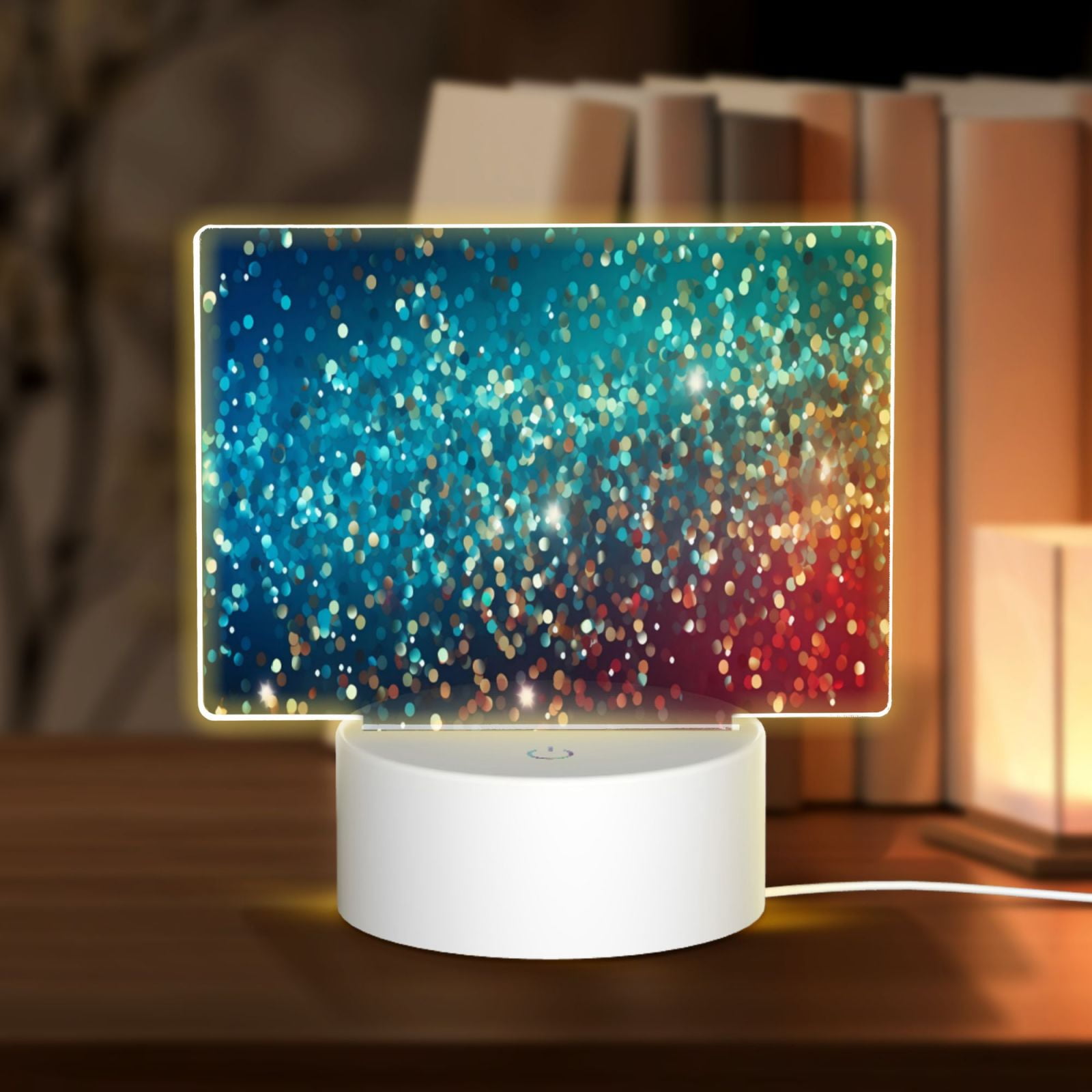 Cauagu Colorful Rainbow Glitter for Rectangle Acrylic Night Light ...