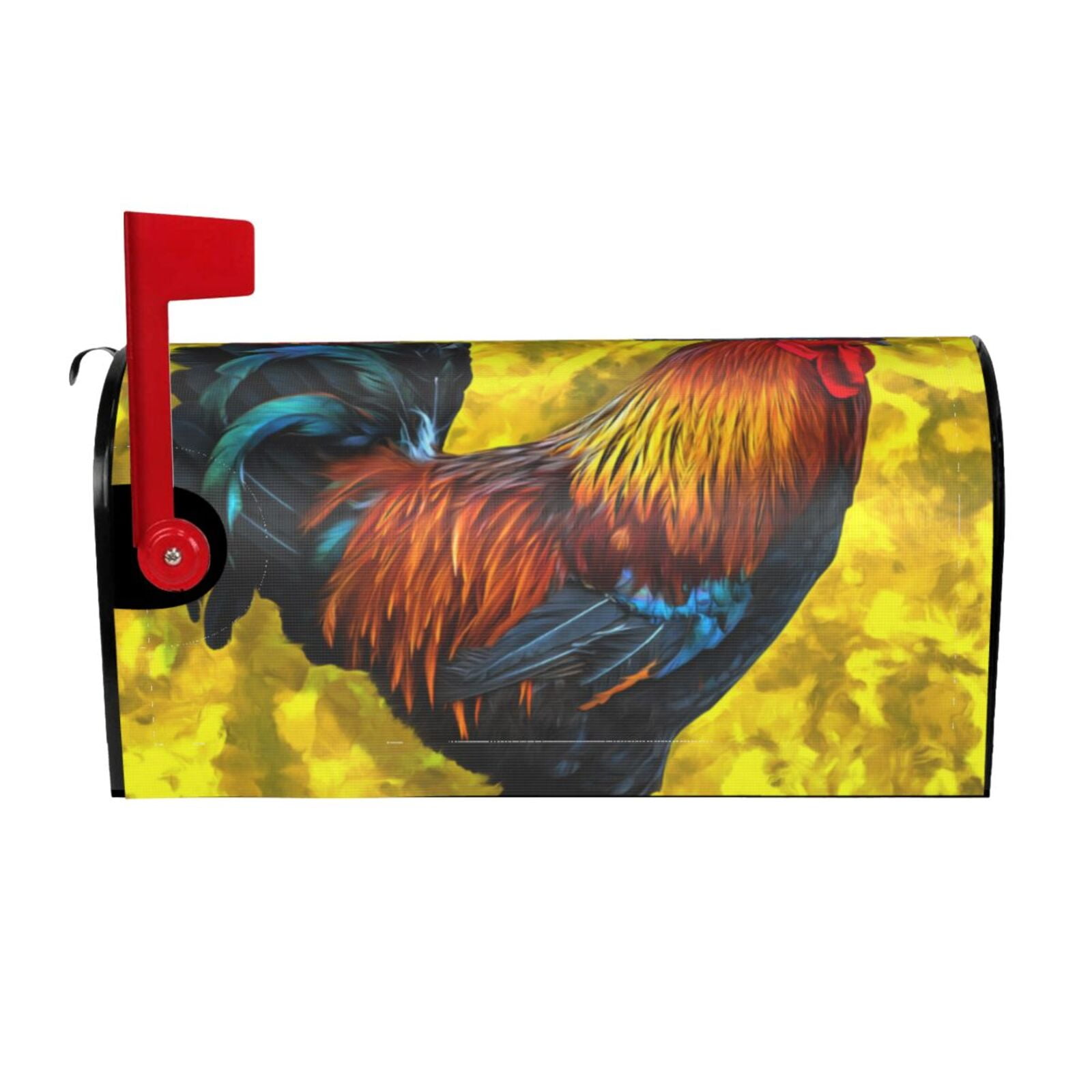 Cauagu Colorful Rooster Pattern Magnetic Mailbox Covers, Mailbox Cover ...
