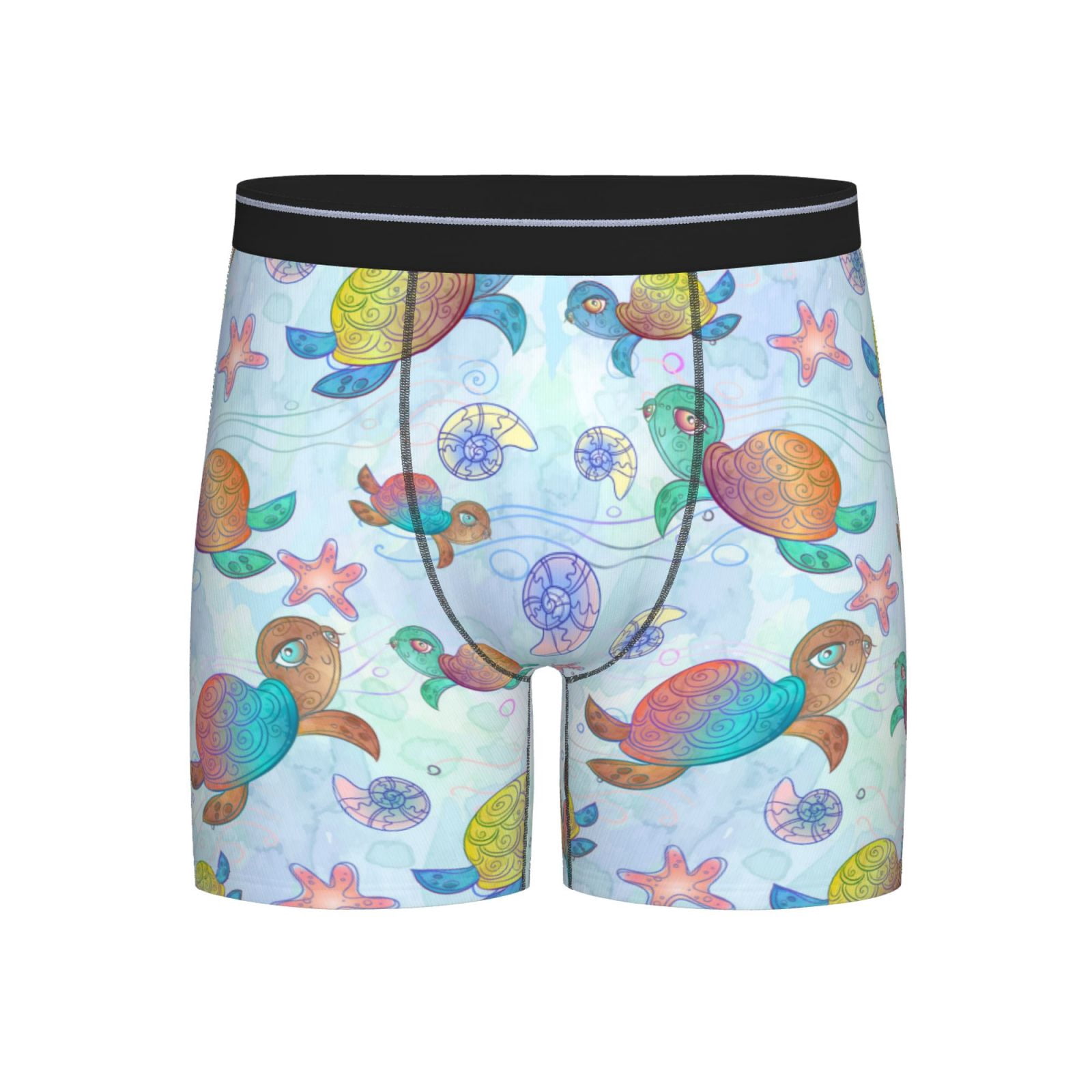 Cauagu Colorful Sea Turtle Print Men's Boxer Briefs, Funny & Cute ...