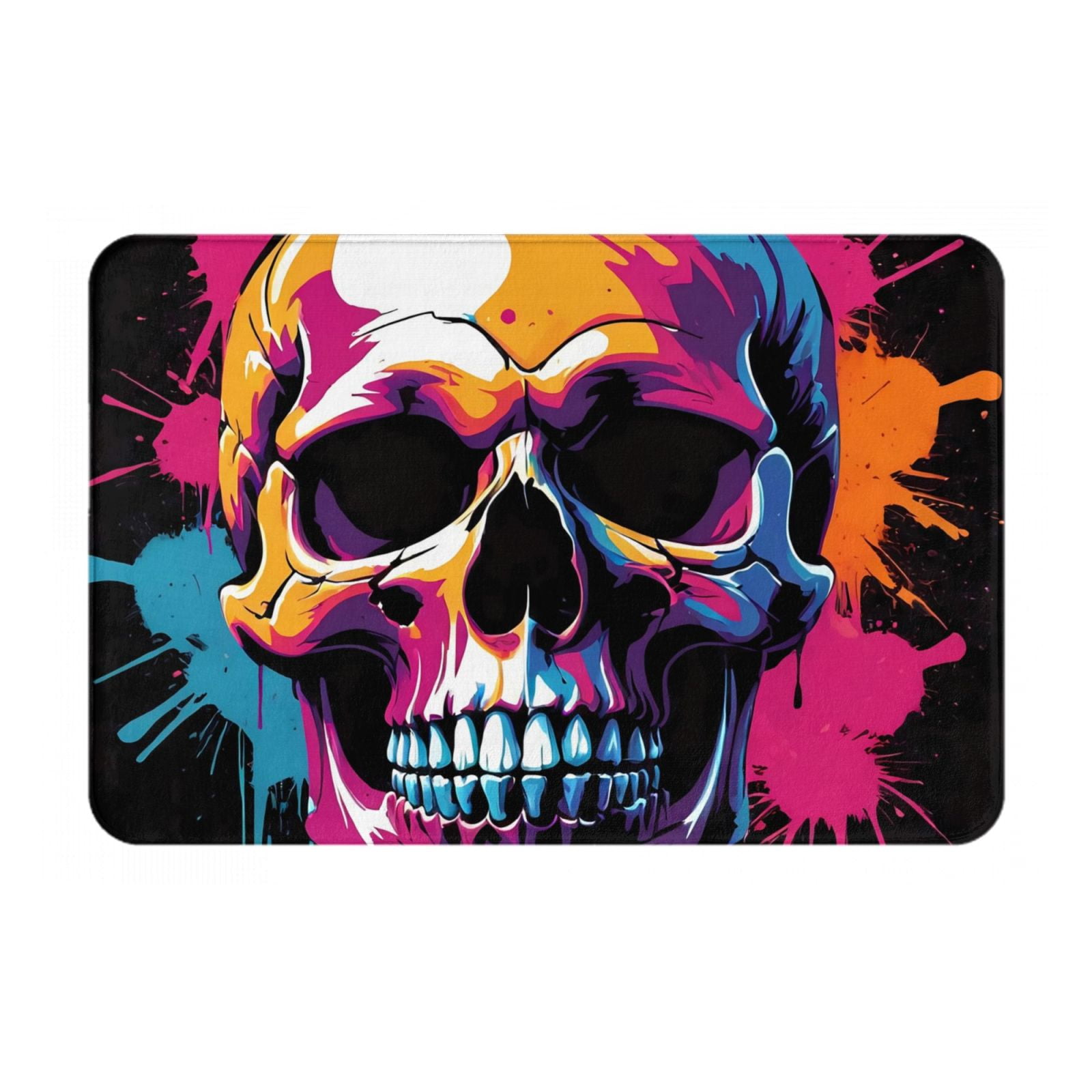 Cauagu Colorful Skull Print Front Door Mat for Indoor Entrance 16x24 ...