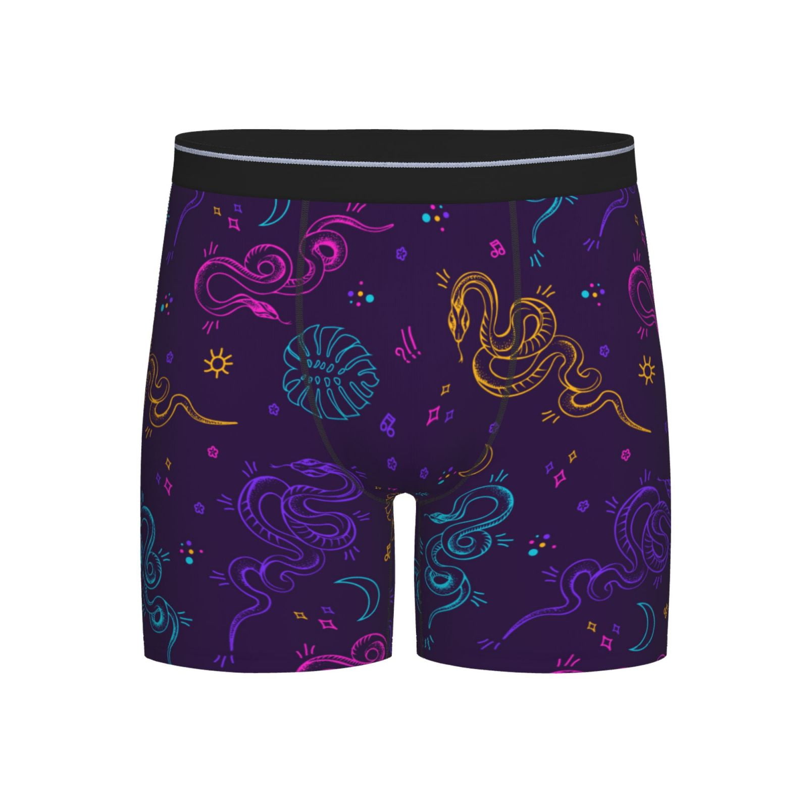 Cauagu Colorful Snake Print Men's Boxer Briefs, Funny & Cute Underwear ...