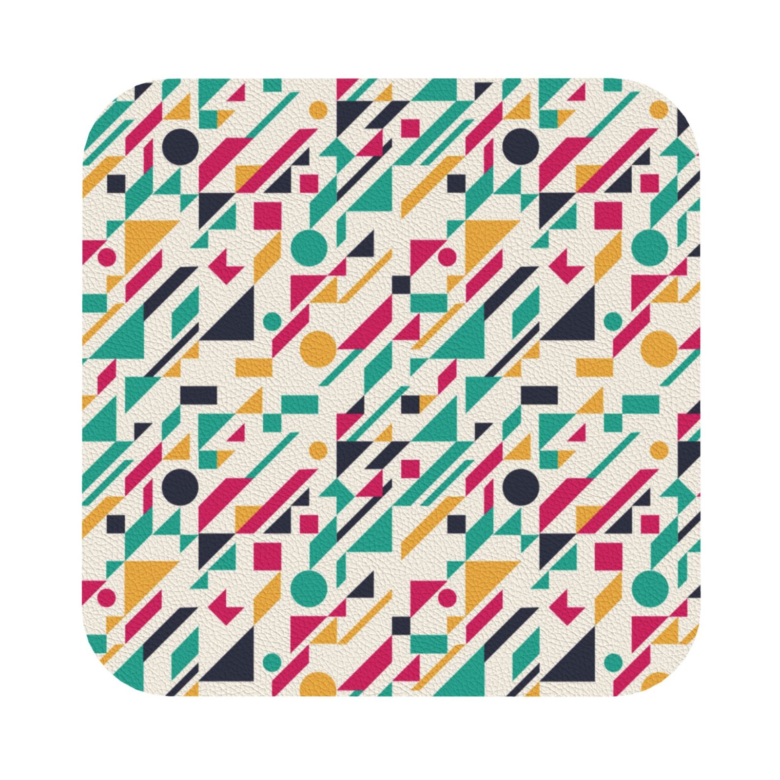 Cauagu Colorful Spots for Round Coaster,Drink Coasters Set of 4 Leather ...