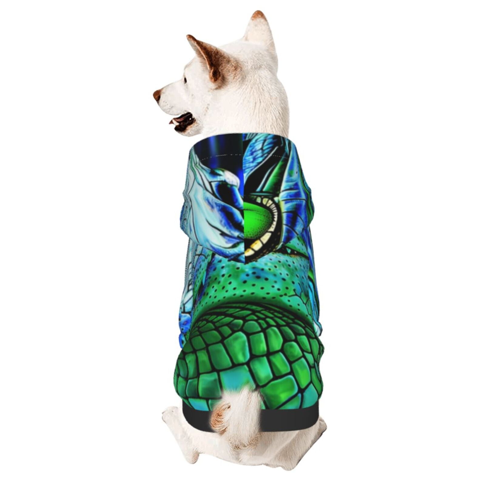 Cauagu Colorful Stained Glass Crocodile Pattern Winter Pet Hoodie ...