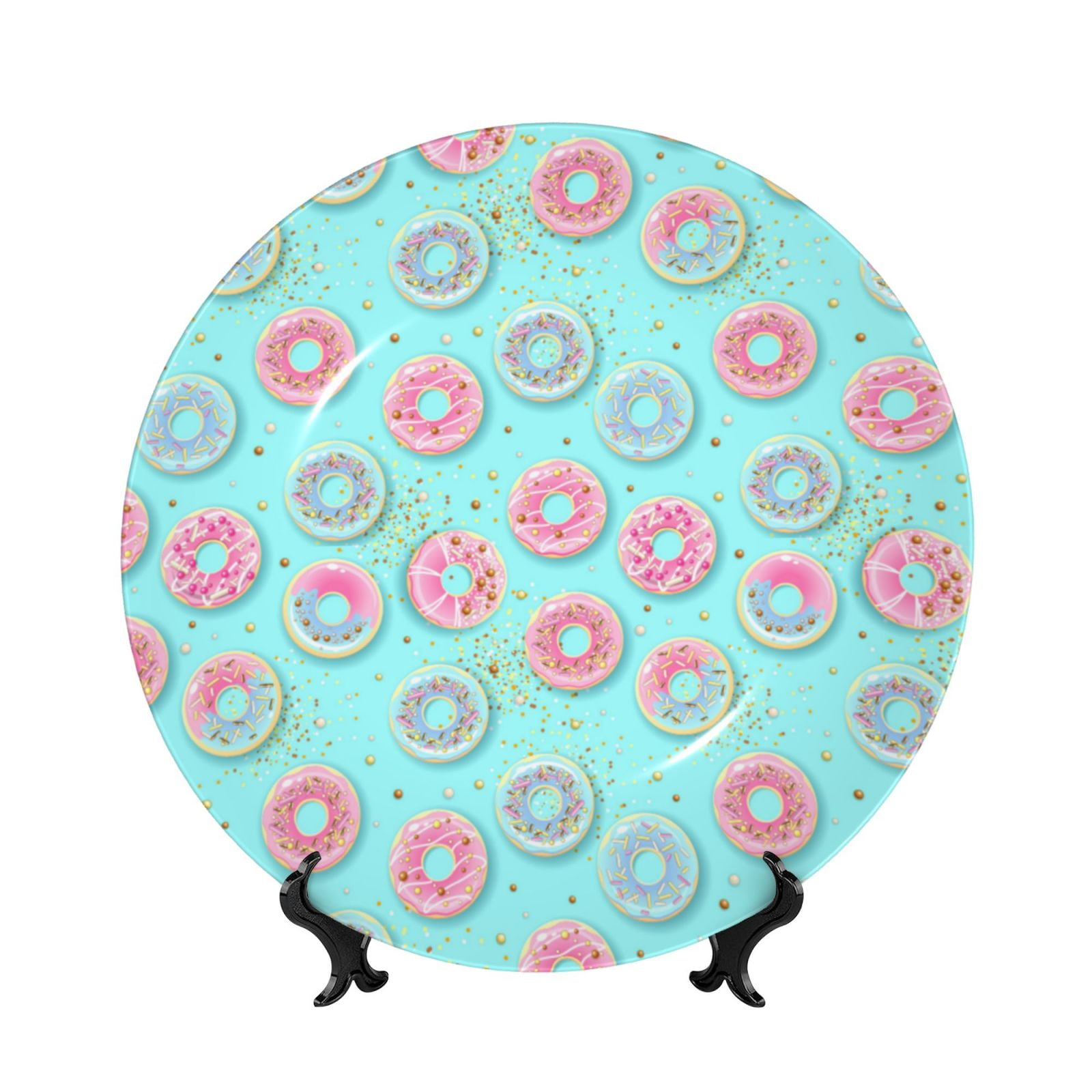 Cauagu Colorful Sweet Donuts Print Bone China Decorative Plate, Wall ...
