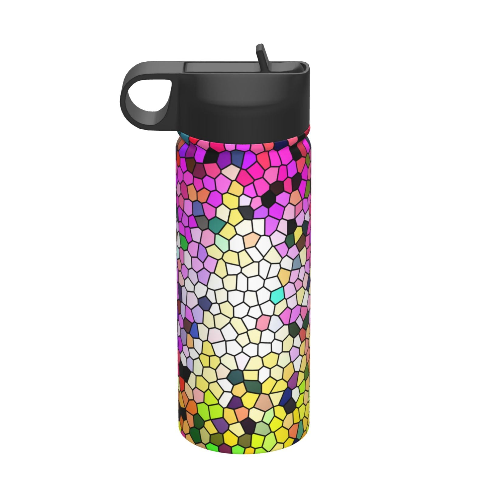 Cauagu Colorful Tie Dye Stained Glass 3 for 18 oz Water Bottle With ...