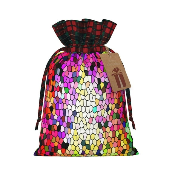 Cauagu Golden Peonies Print Christmas Linen Gift Bag,Christmas Goody ...