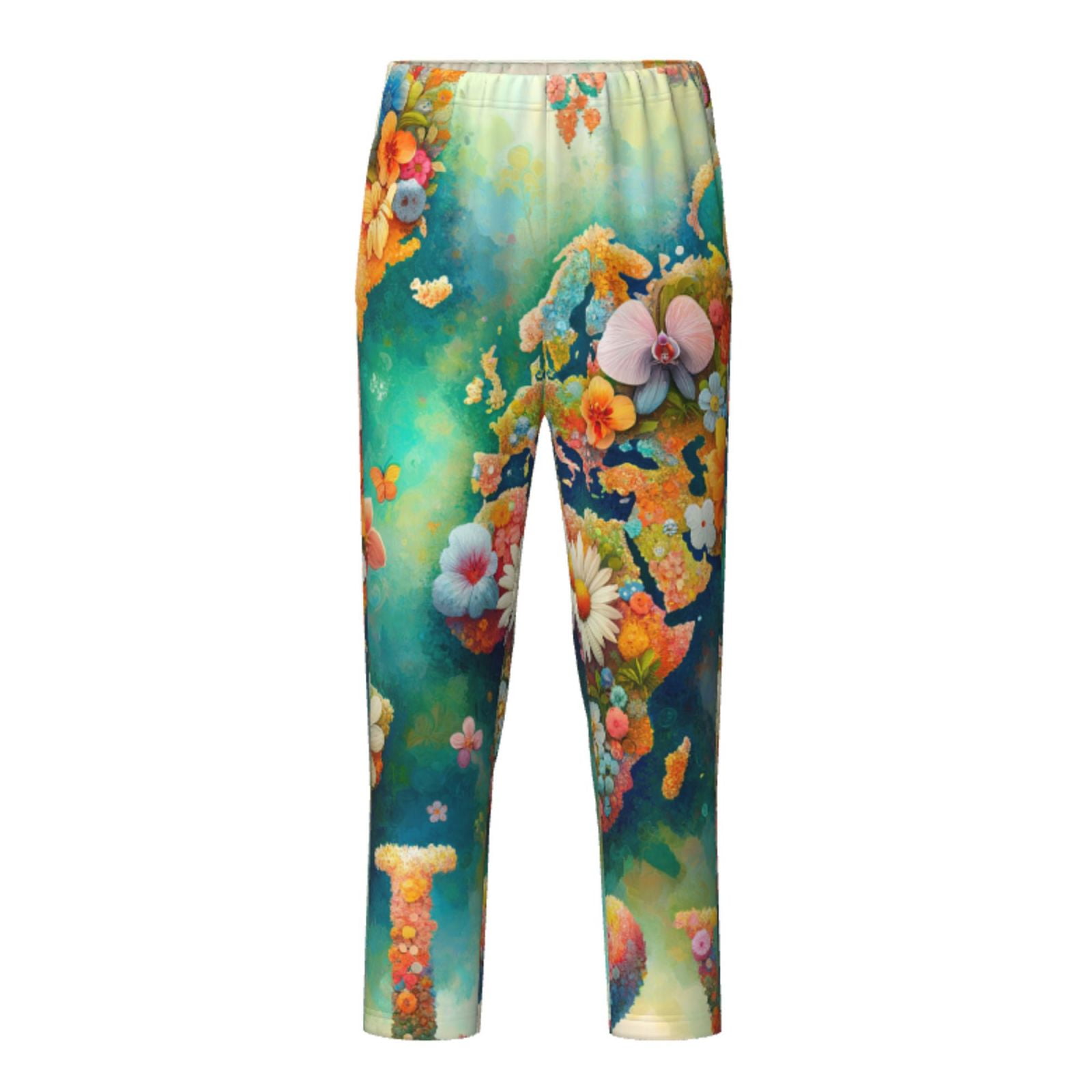 Cauagu Colorful World Map for Cute Pajamas Pants,Elastic Waist Pajama ...