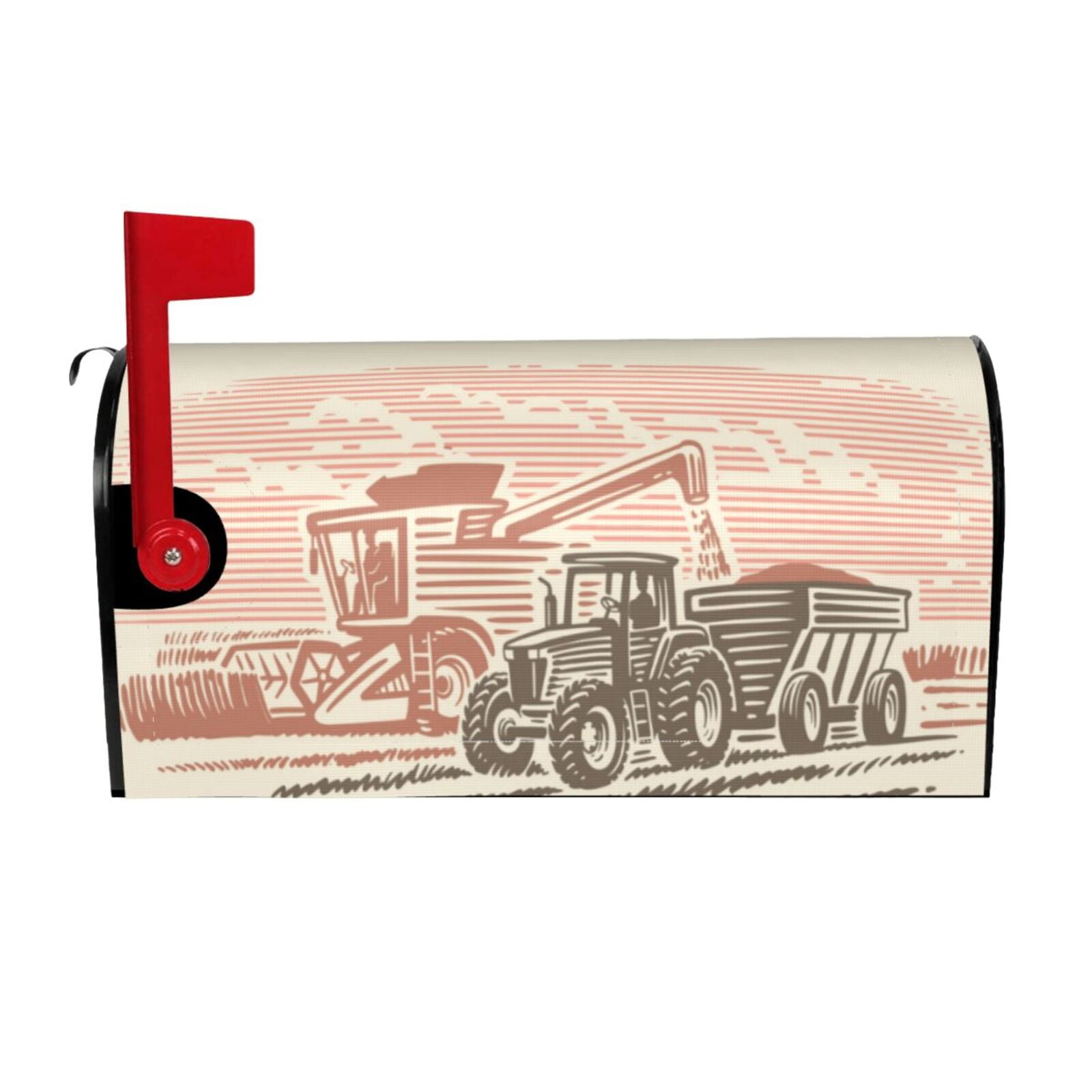 Cauagu Combine harvester working with tractor Pattern Magnetic Mailbox ...