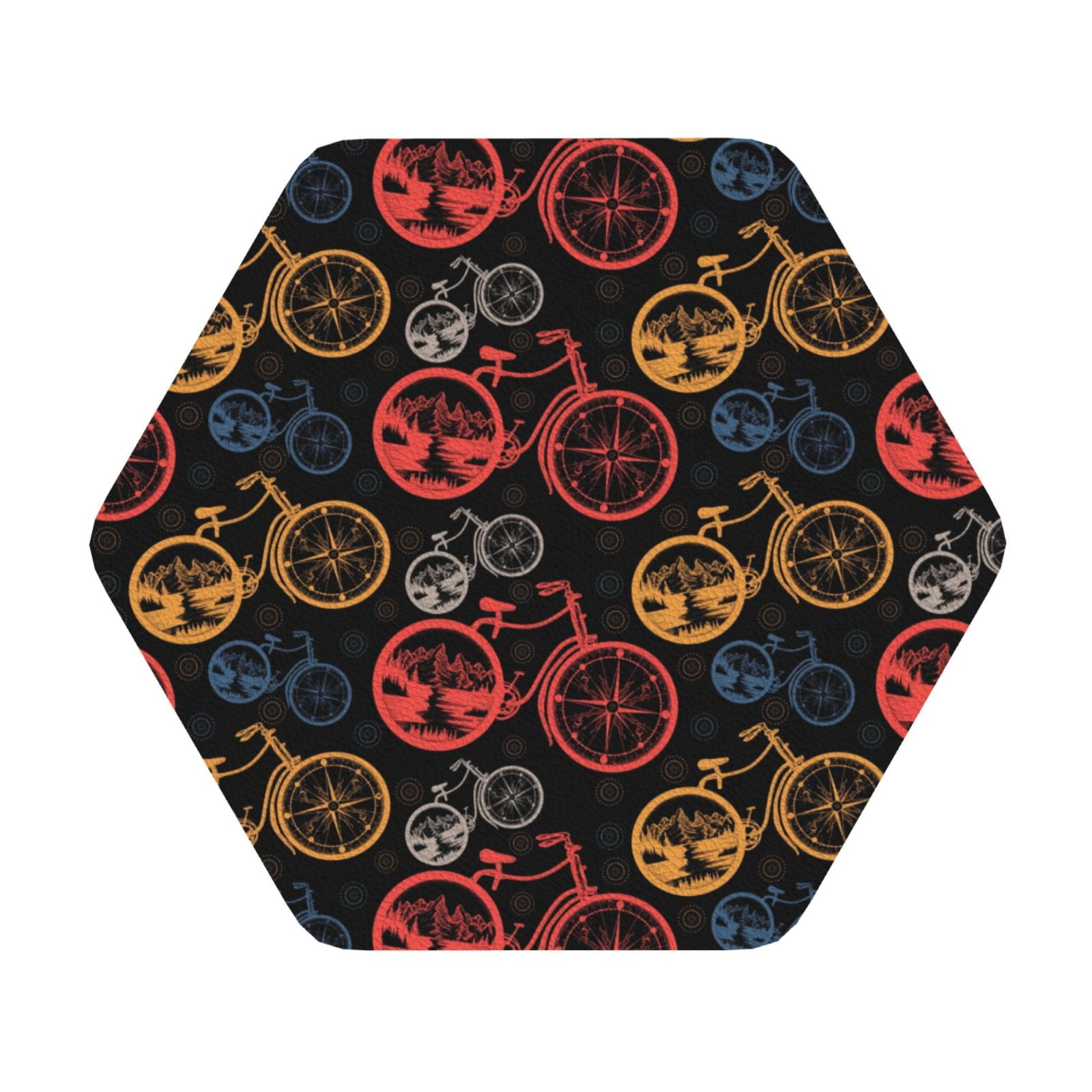 Cauagu Compass And Mountains In Bicycle Wheels1 for Round Coaster,Drink ...