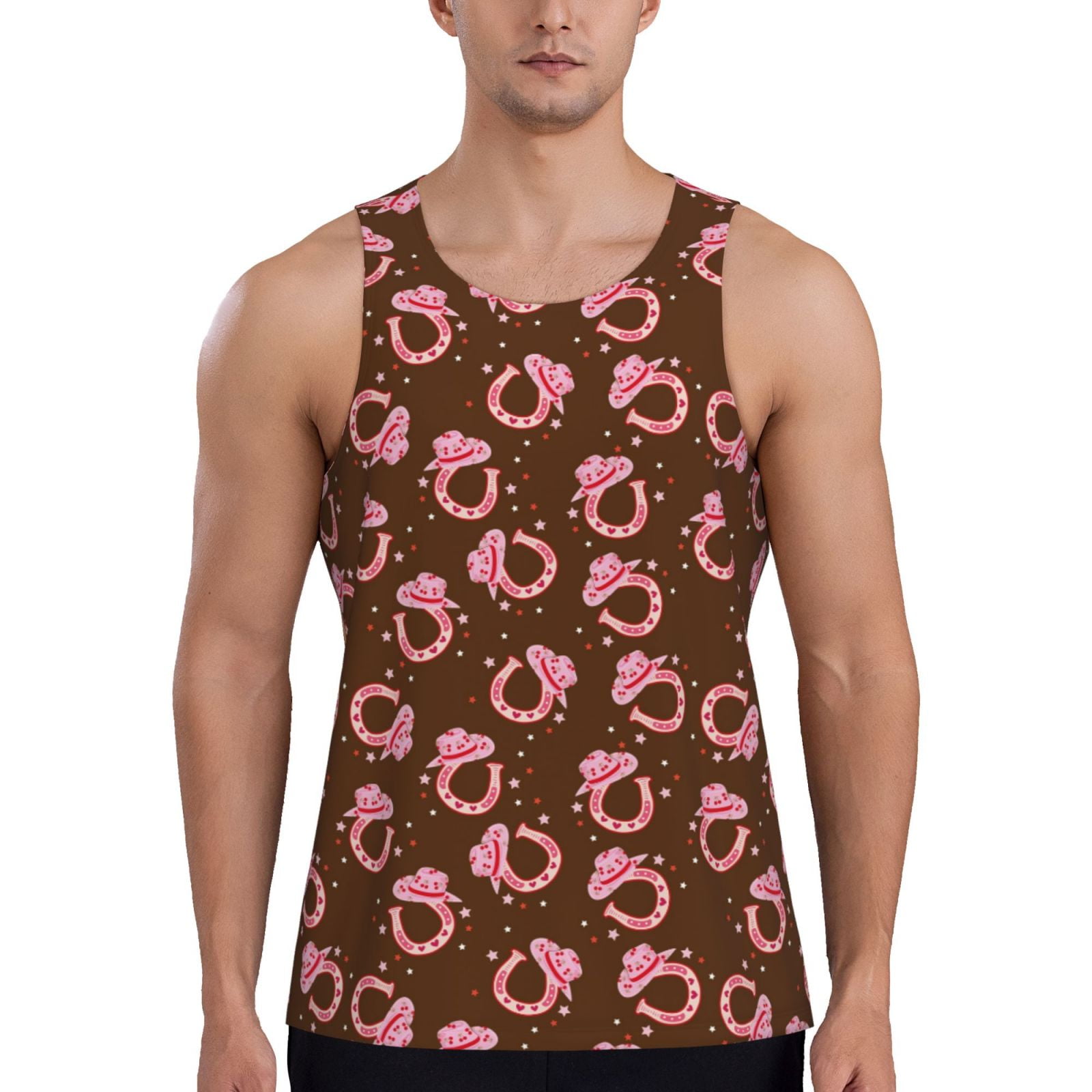Cauagu Cool Cowgirl Print Men's Sleeveless Muscle Shirts,Tank Tops ...