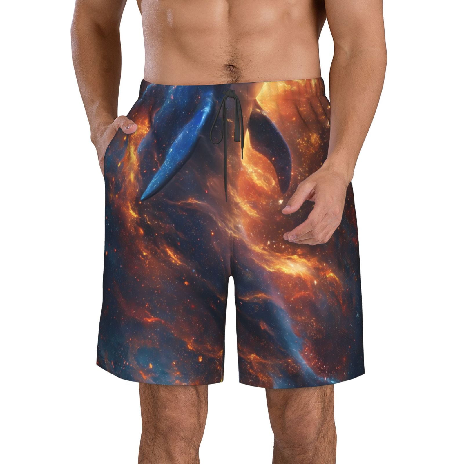 Cauagu Cool Dolphin Print Men's Swim Trunks,Hawaiian Bathing Suit ...