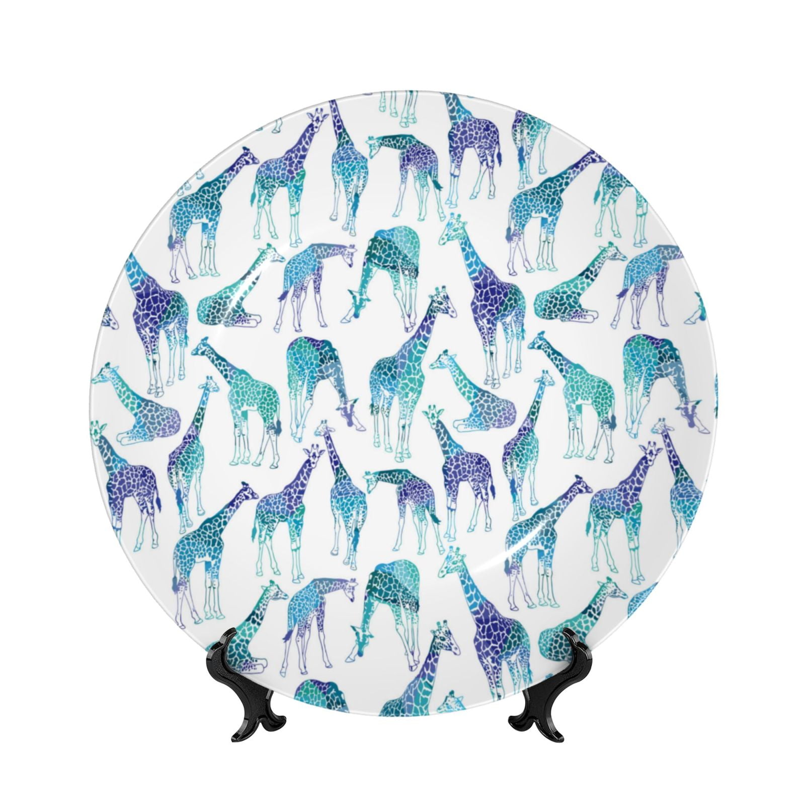 Cauagu Cool Giraffe Print Bone China Decorative Plate, Wall Mount Plate ...