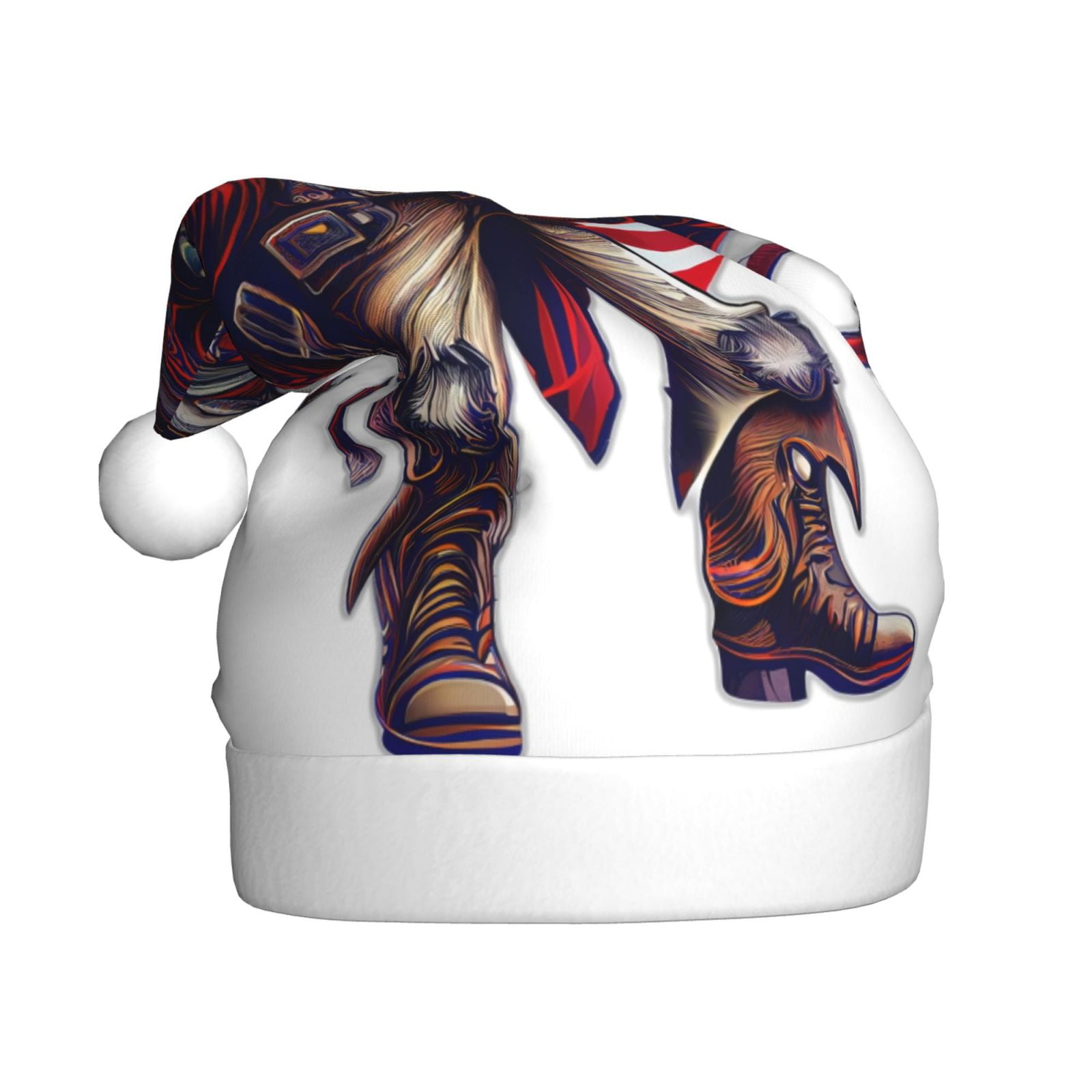 Cauagu Cool Patriotic Buffalo Cowboy for Adult Christmas Hat,1-Pack ...
