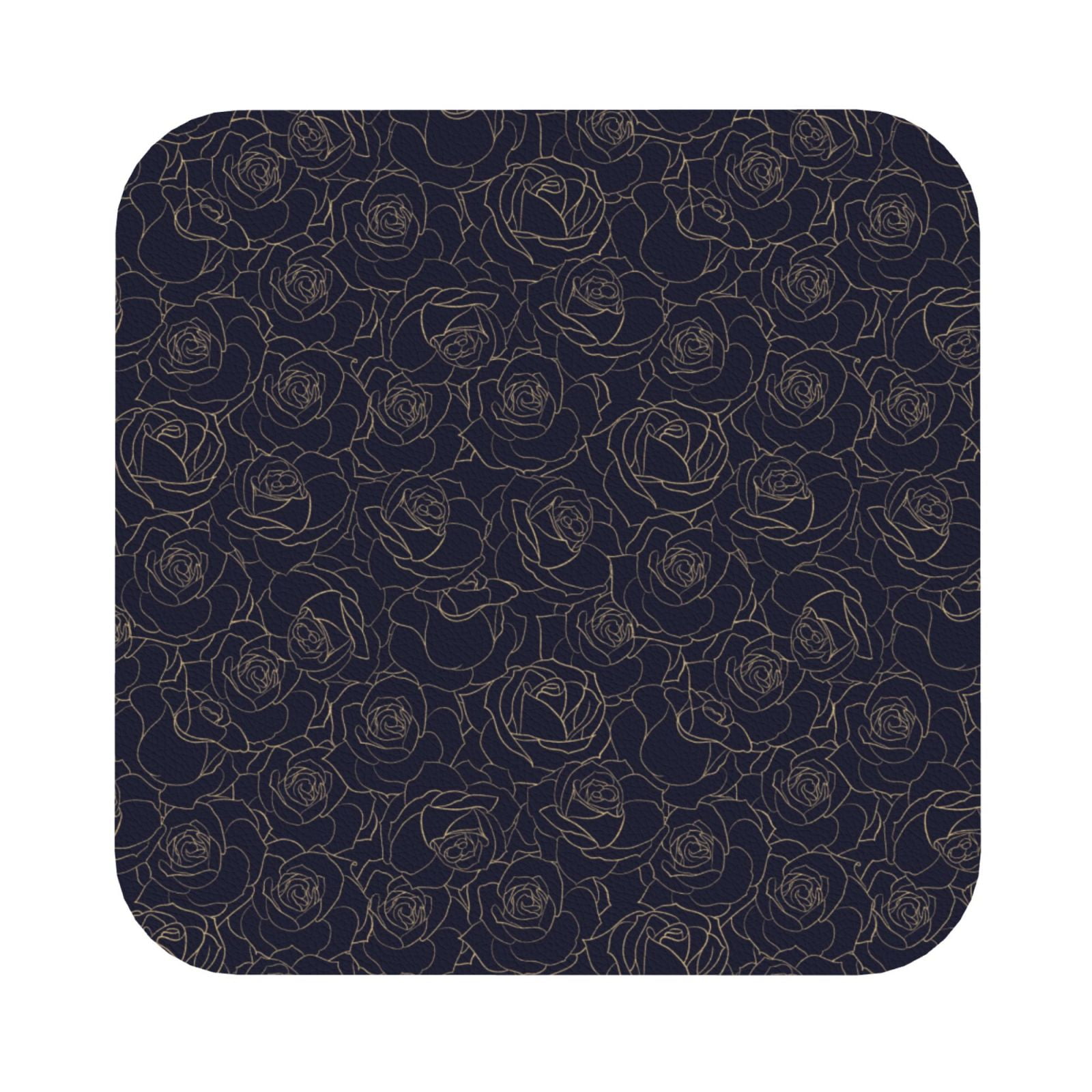 Cauagu Copper-Gold Gloss Outline Rose1 for Round Coaster,Drink Coasters ...