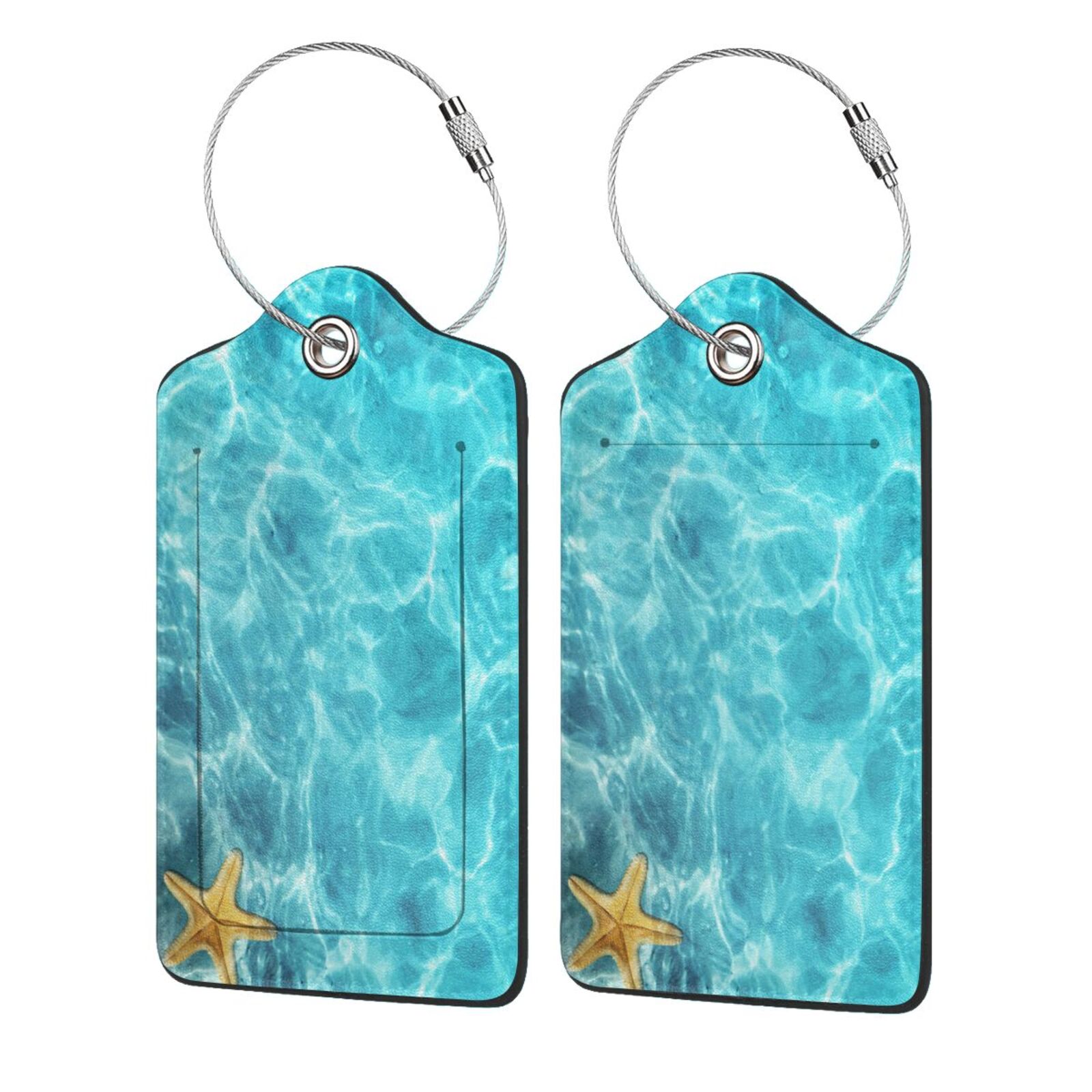 Cauagu Coral And Seashell On The Beach Pattern Luggage Tags,Leather ...