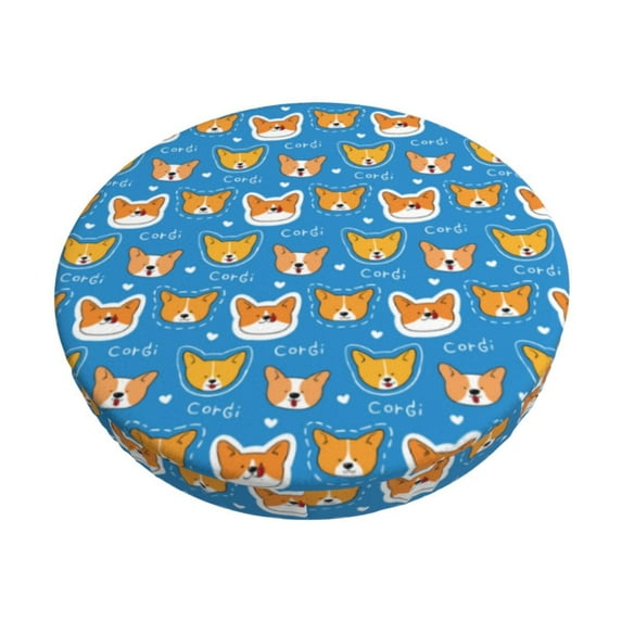 Cauagu Corgi Dog Face Print Round Stool Covers,Seat Cushion for Round ...