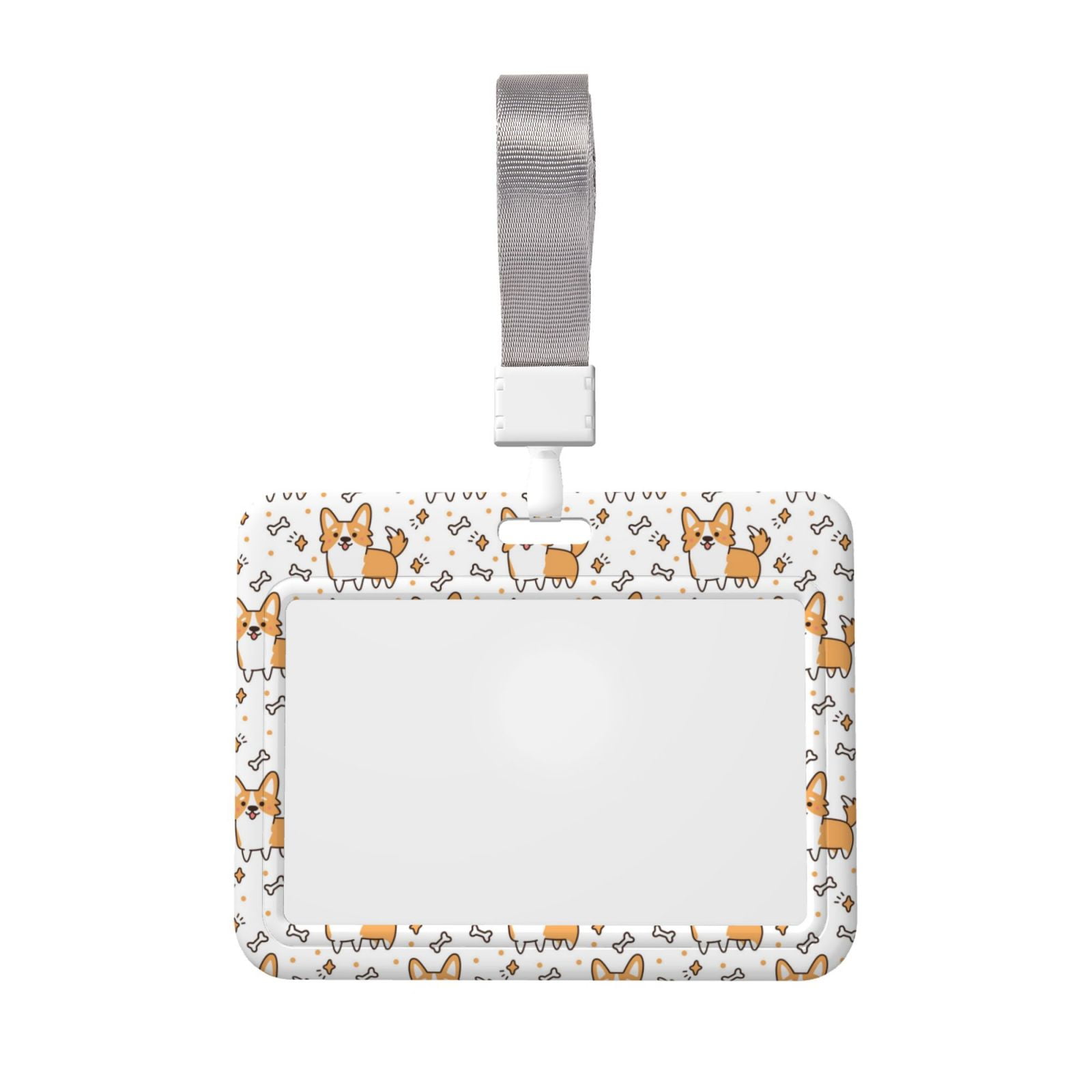 Cauagu Corgi with Hearts for ID Badge Holder,Badge Holder with Windows ...