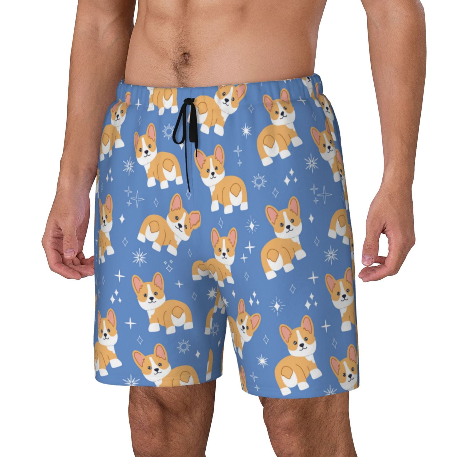 Cauagu Corgi Print Mens Swim Trunks Quick Dry Board Shorts Swim Shorts ...