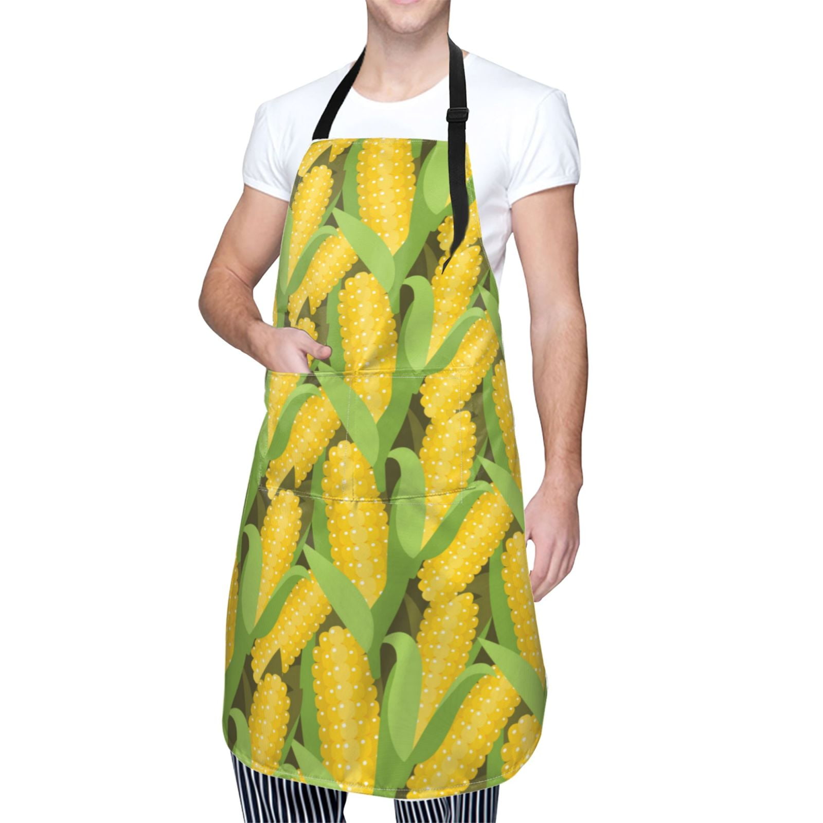 Cauagu Corn 1 Aprons with Pockets,Waterproof Apron for Women,Kitchen ...
