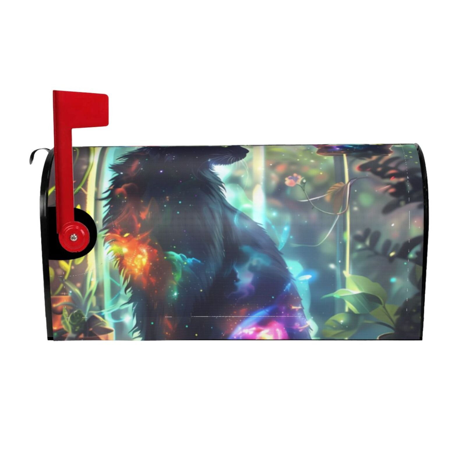Cauagu Cosmic Cat In Window Pattern Magnetic Mailbox Covers, Mailbox ...