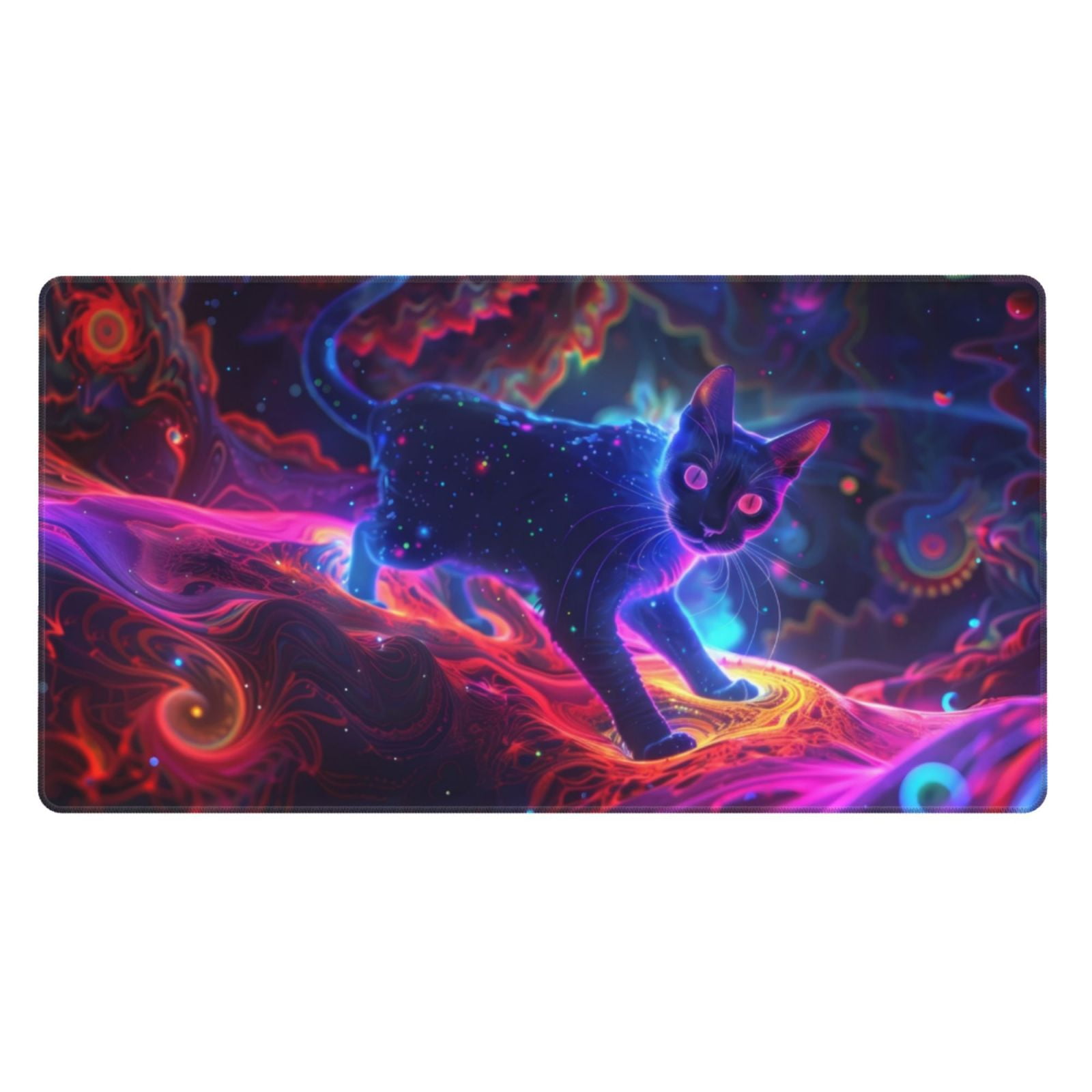 Cauagu Cosmic Cat Psychedelic Journey for Large Mouse Pad,XXL Extended ...