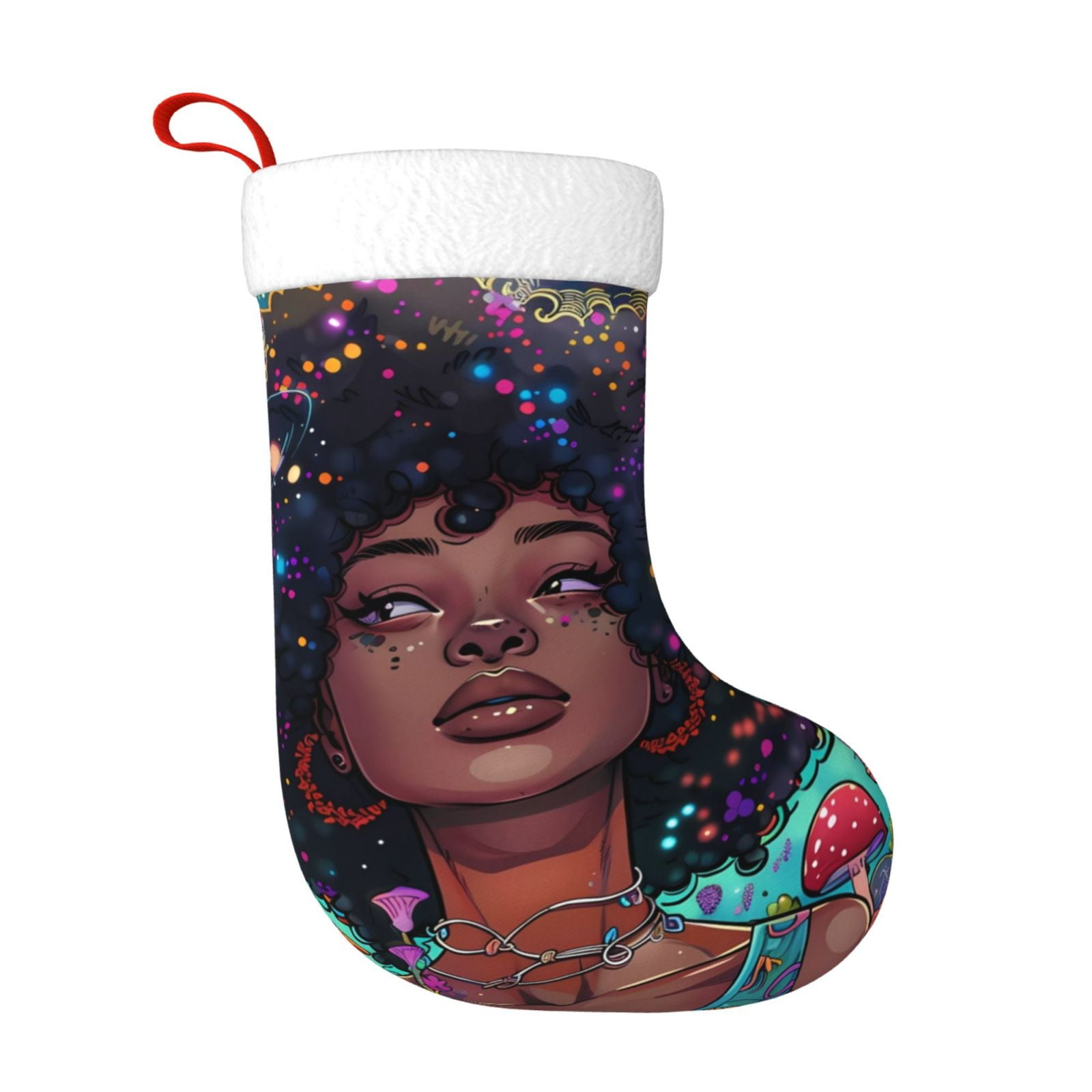 Cauagu Cosmic Garden Woman Portrait for Christmas Stockings,1-Pack ...