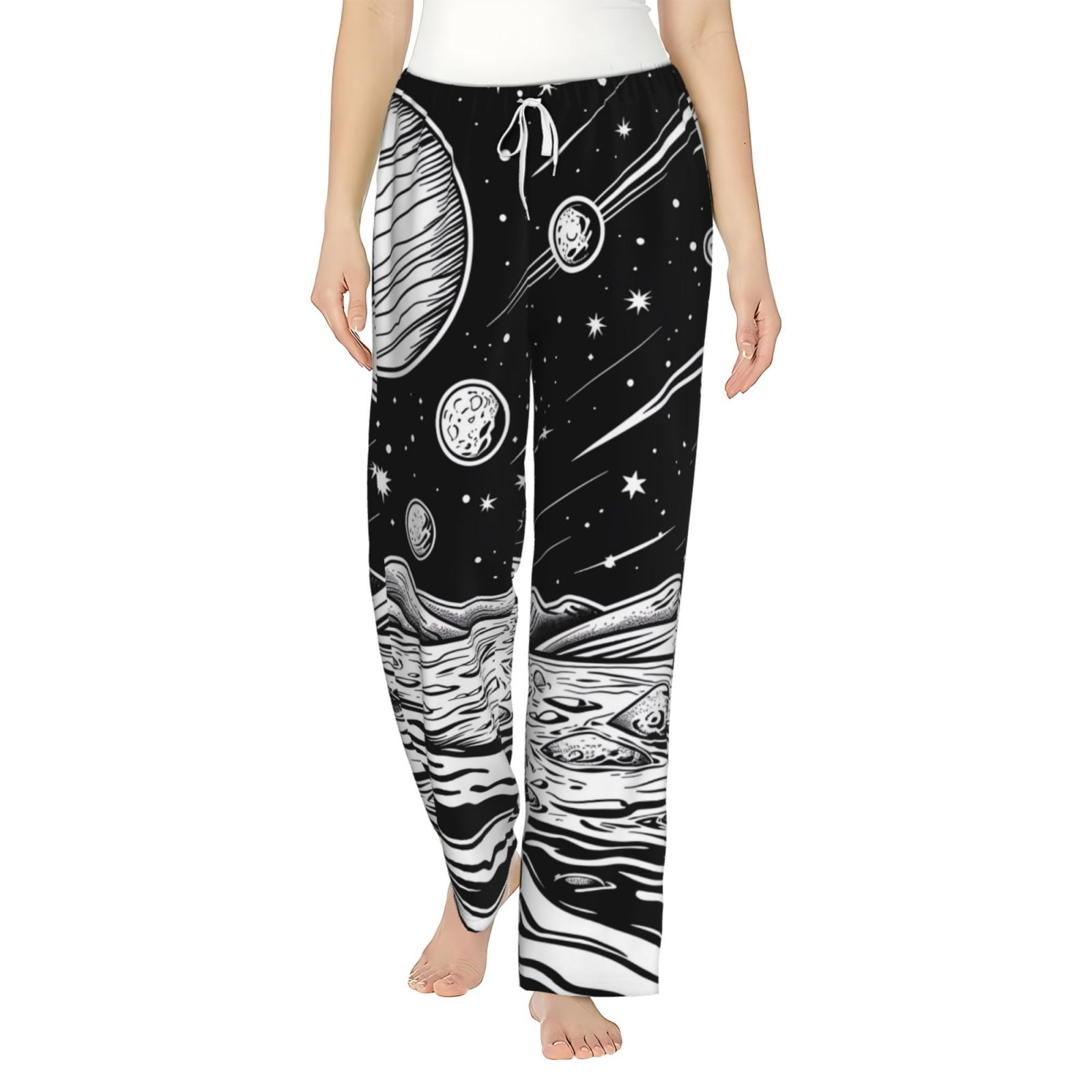 Cauagu Cosmic Landscape Celestial Art Pajama Pants for Women Loose Fit ...