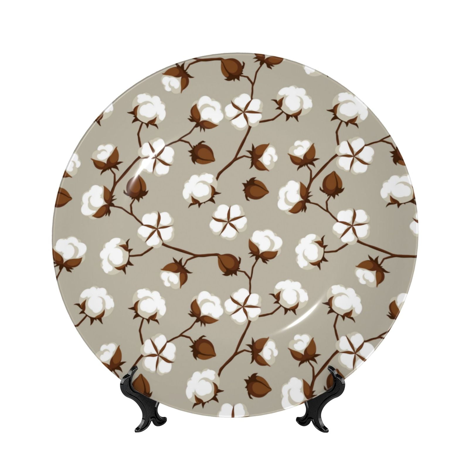 Cauagu Cotton Tree Print Bone China Decorative Plate, Wall Mount Plate ...