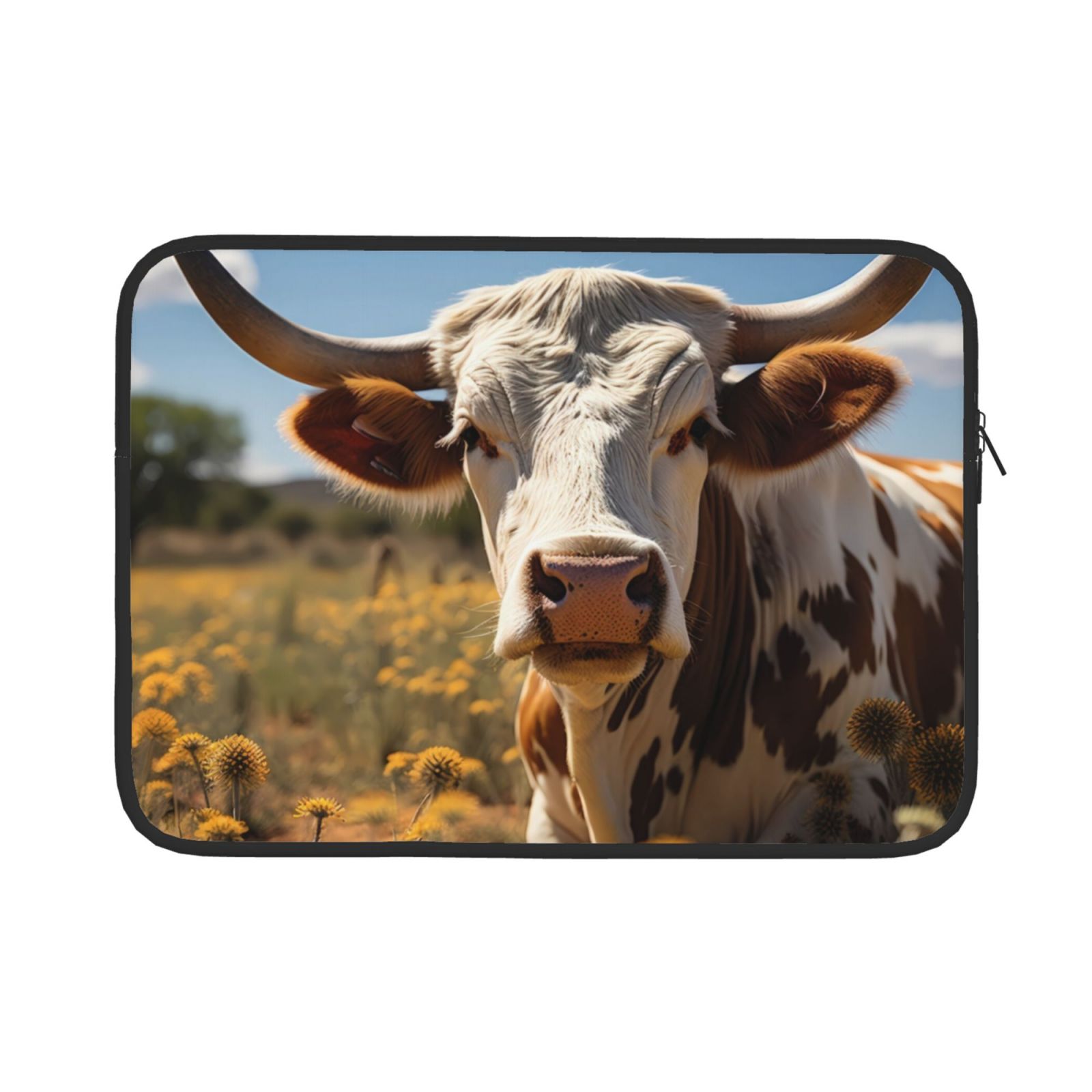 Cauagu Countryside Flower Cow Print Laptop Sleeve Case, Laptop Cover ...
