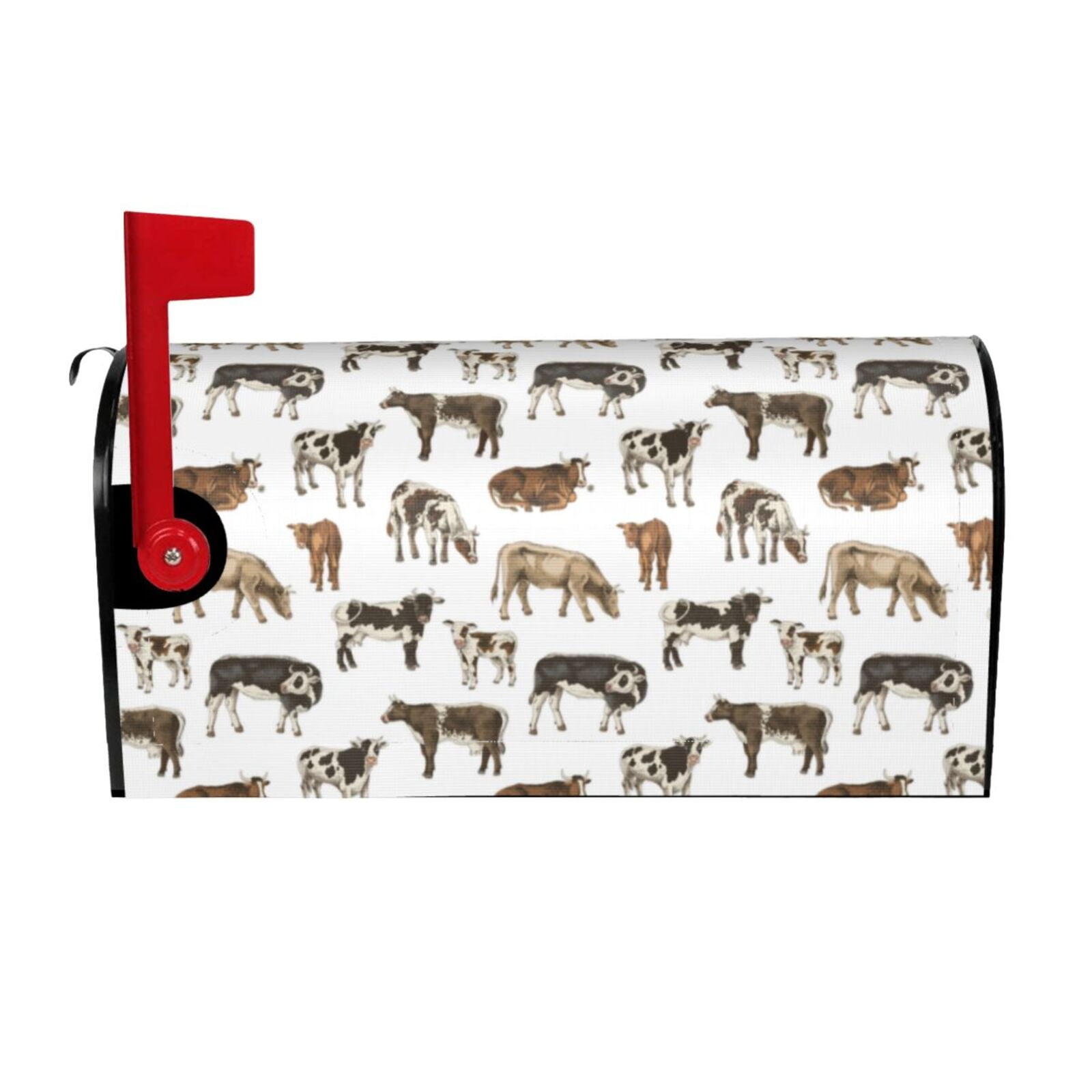 Cauagu Cow Pattern Magnetic Mailbox Covers, Mailbox Cover Waterproof ...
