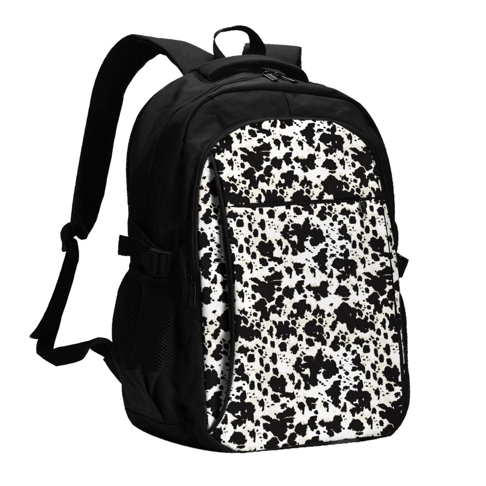 Cauagu Cow Skin 1 Print Travel Laptop with USB Charging Port,Extra ...
