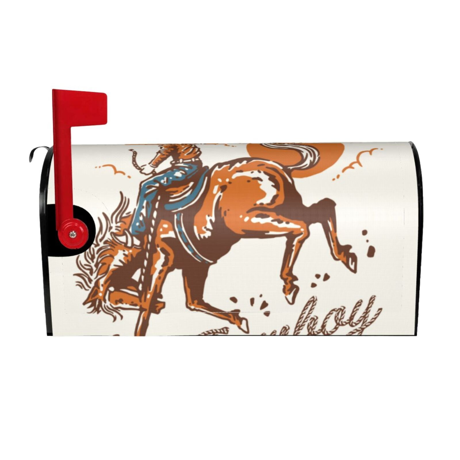 Cauagu Cowboy Riding Horse Pattern Magnetic Mailbox Covers, Mailbox ...