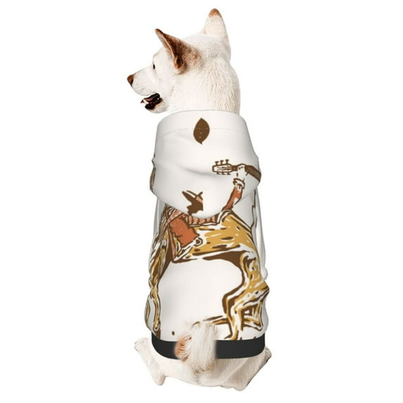 Cauagu Cowboy Rodeo Guitar Pattern Winter Pet Hoodie Sweatshirts- Dog ...