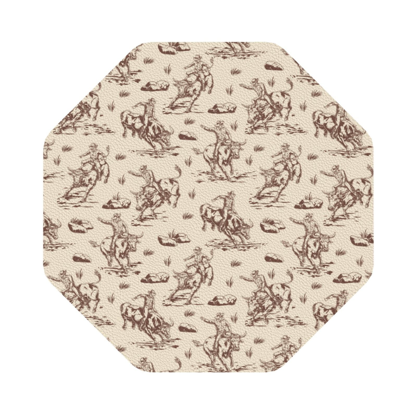 Cauagu Cowboy Sitting On Cow Back for Round Coaster,Drink Coasters Set ...