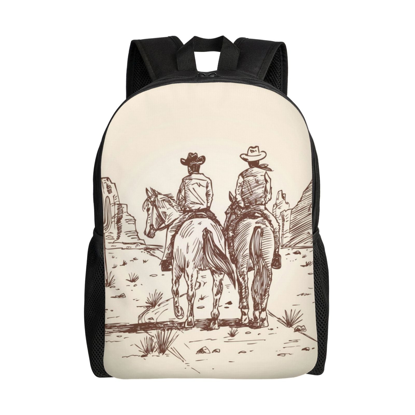 Cauagu Cowboys Riding Horses Print Backpacks,Travel Daypack Casual ...