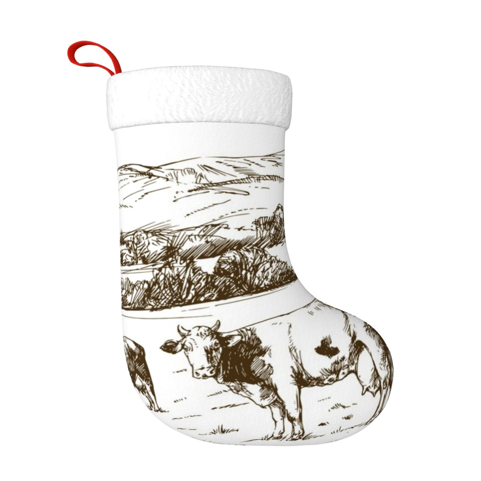 Cauagu Cows Grazing On The Meadow 2 for Christmas Stockings,1-Pack ...