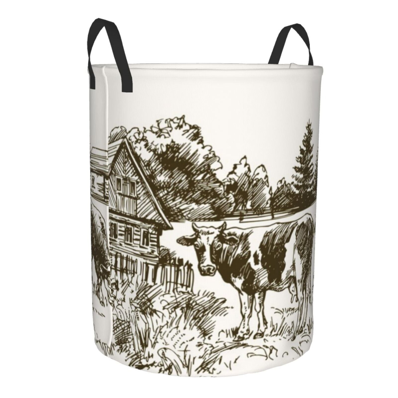 Cauagu Cows Grazing On The Meadow for Laundry Basket,Collapsible ...